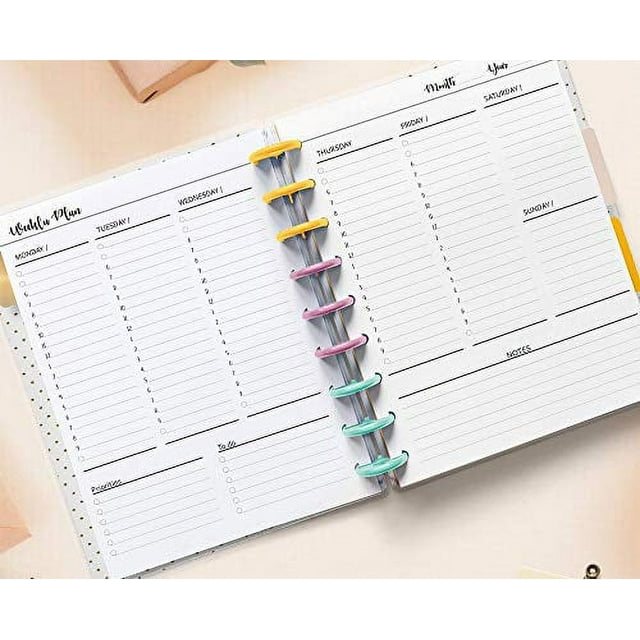 Undated Weekly Planner Calendar Inserts for 9 Disc Happy Planners ...
