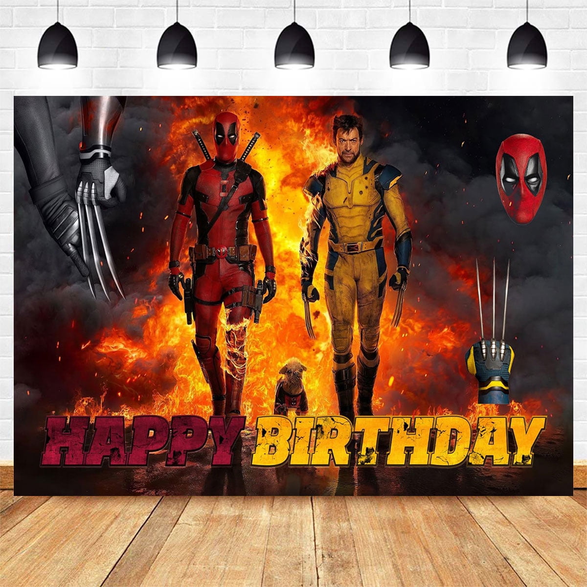 Undead Deadpool Theme Happy Birthday Party Vinyl Background Banner Baby ...