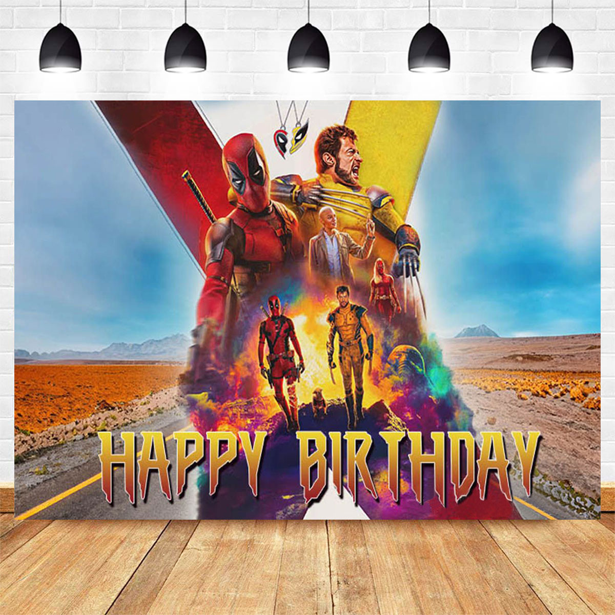Undead Deadpool Theme Happy Birthday Party Vinyl Background Banner Baby ...