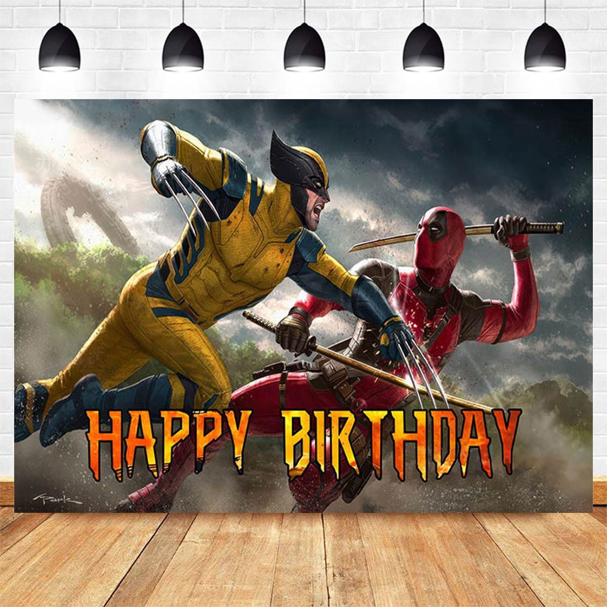 Undead Deadpool Theme Happy Birthday Party Vinyl Background Banner Baby ...