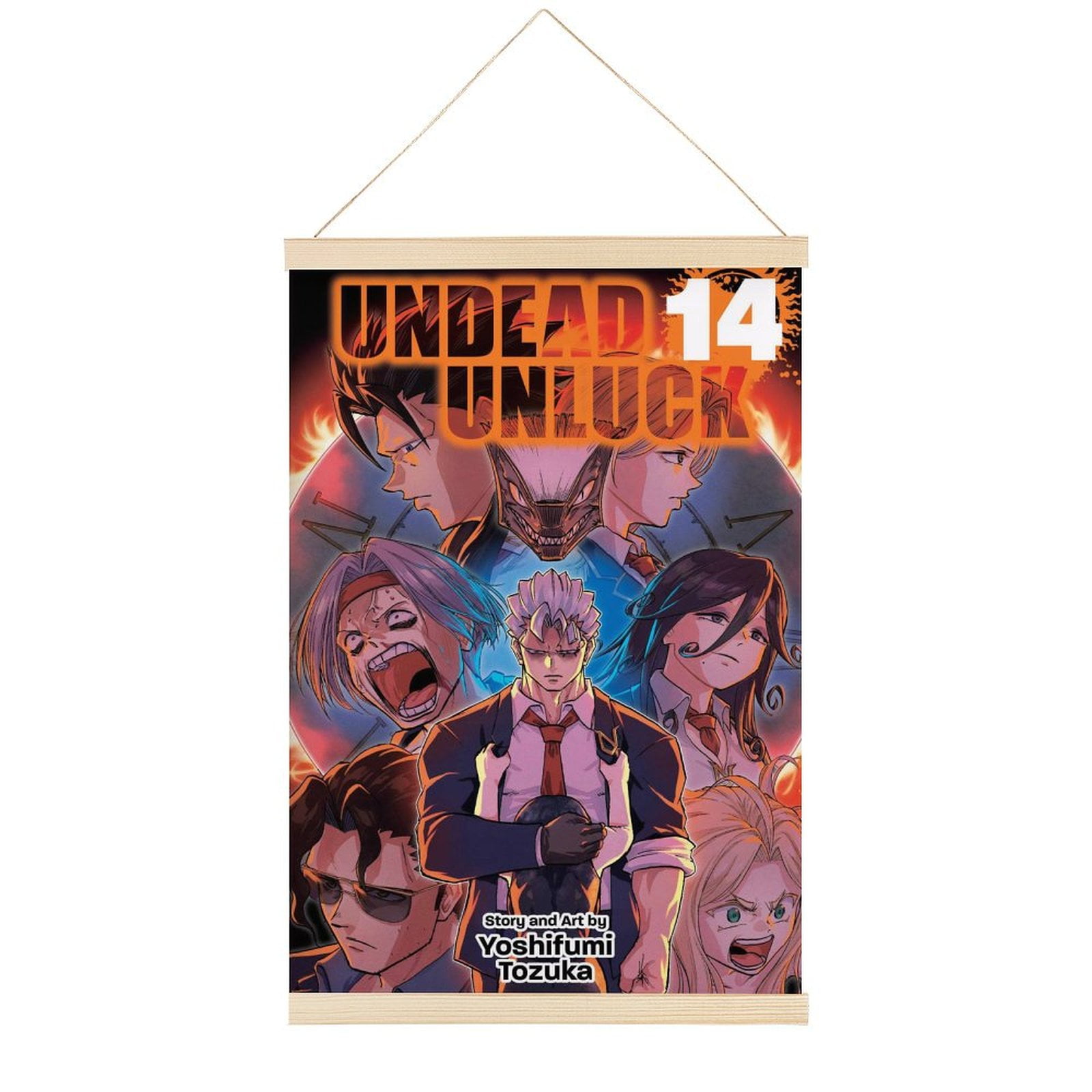 Undead Unluck Poster Hanger Art, Japanese Anime Scroll Poster, Wood ...