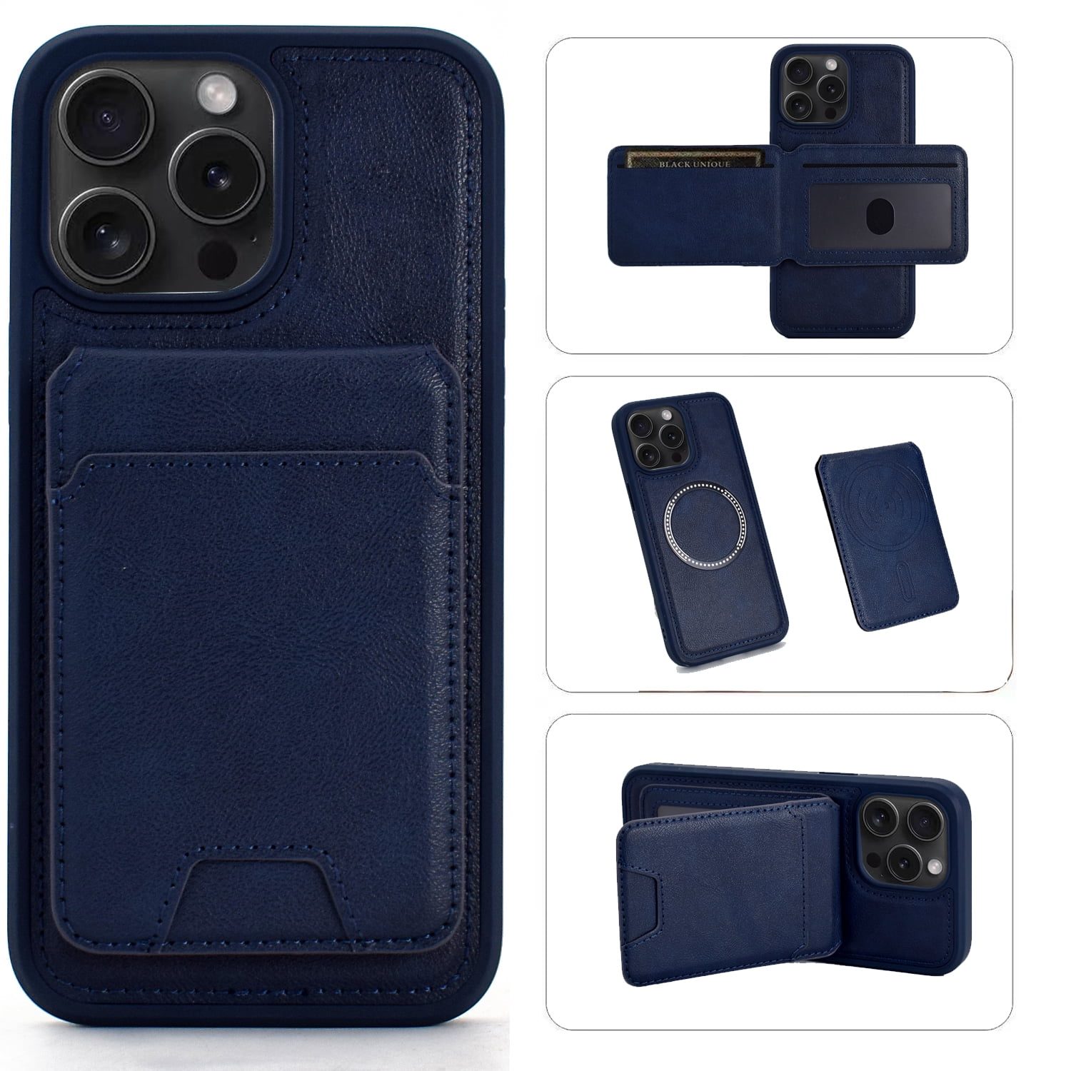 Case for iPhone 16 Wallet Case with Mag-Safe, Kickstand, 2 Credit Card ...