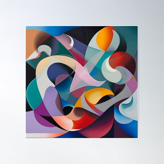 Undefined Shapes Poster Wall Art, Modern Wall Decor For Living Room ...