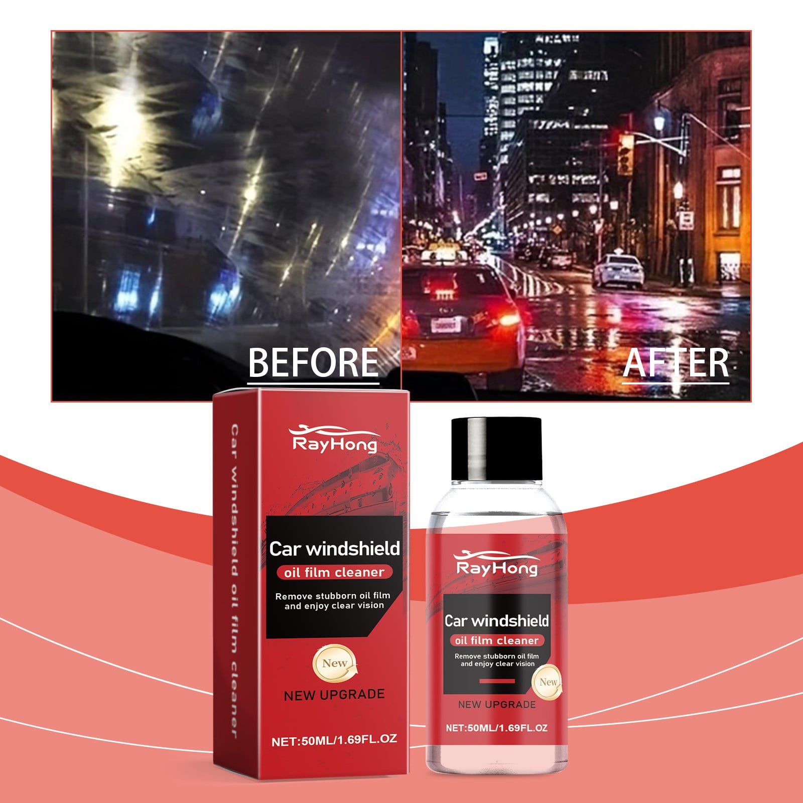 PEONAVET Automotive Windshield Oil Film Cleaner Penetrates And Down ...