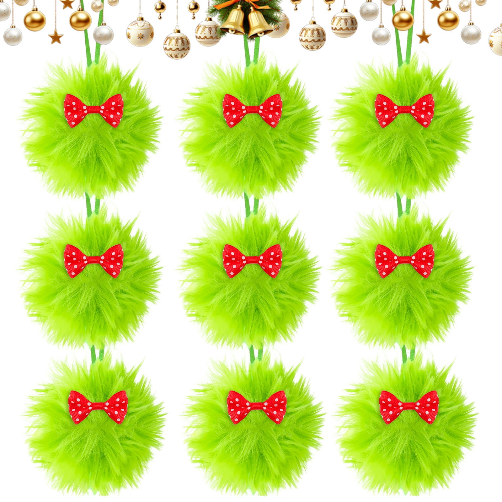 Under$1 PEONAVET Christmas Lime Green Furry Ball Ornaments,Soft Faux ...