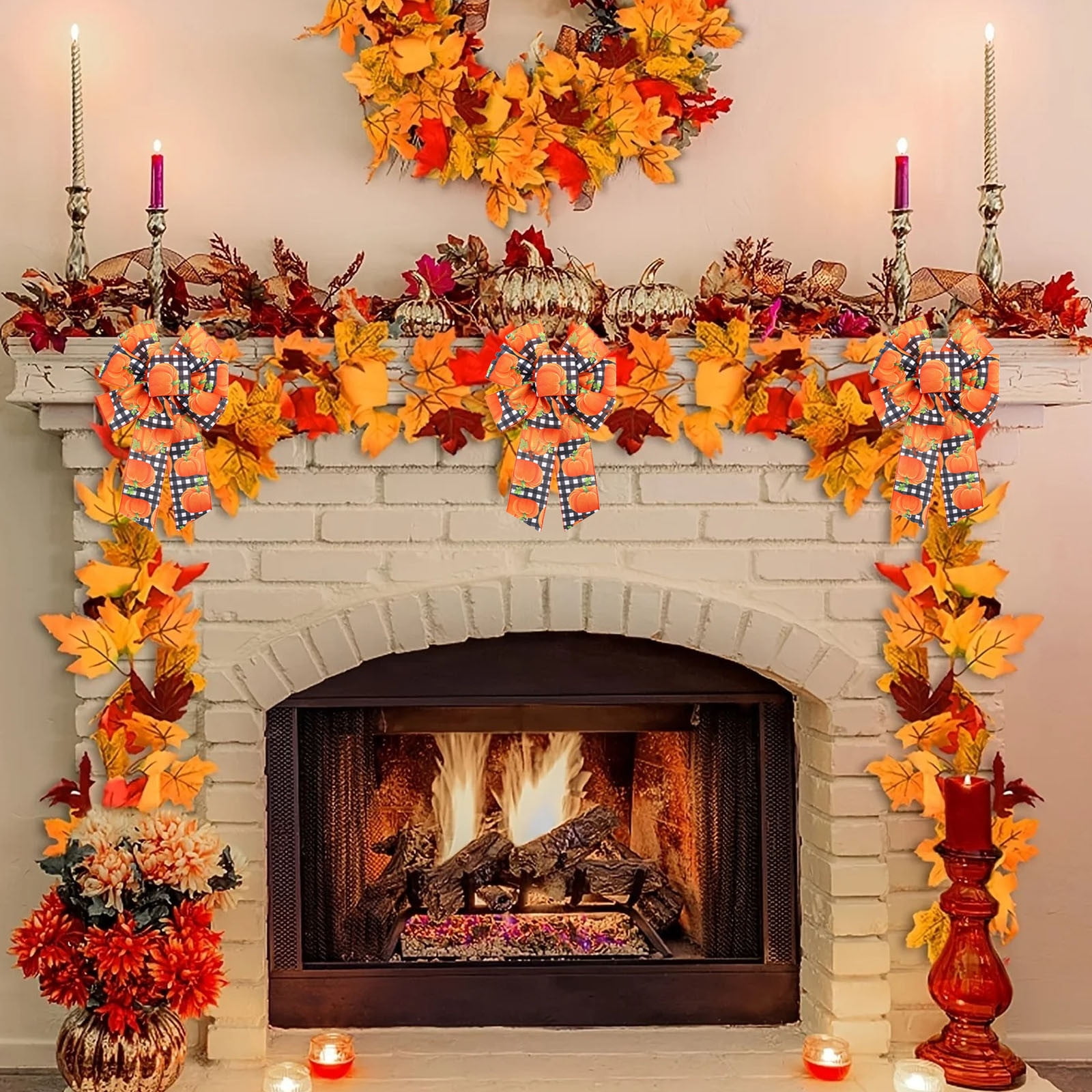 Under $1! PEONAVET Fall Burlap Ribbon 2.48 In Pumpkin Marple Leaf Fall ...
