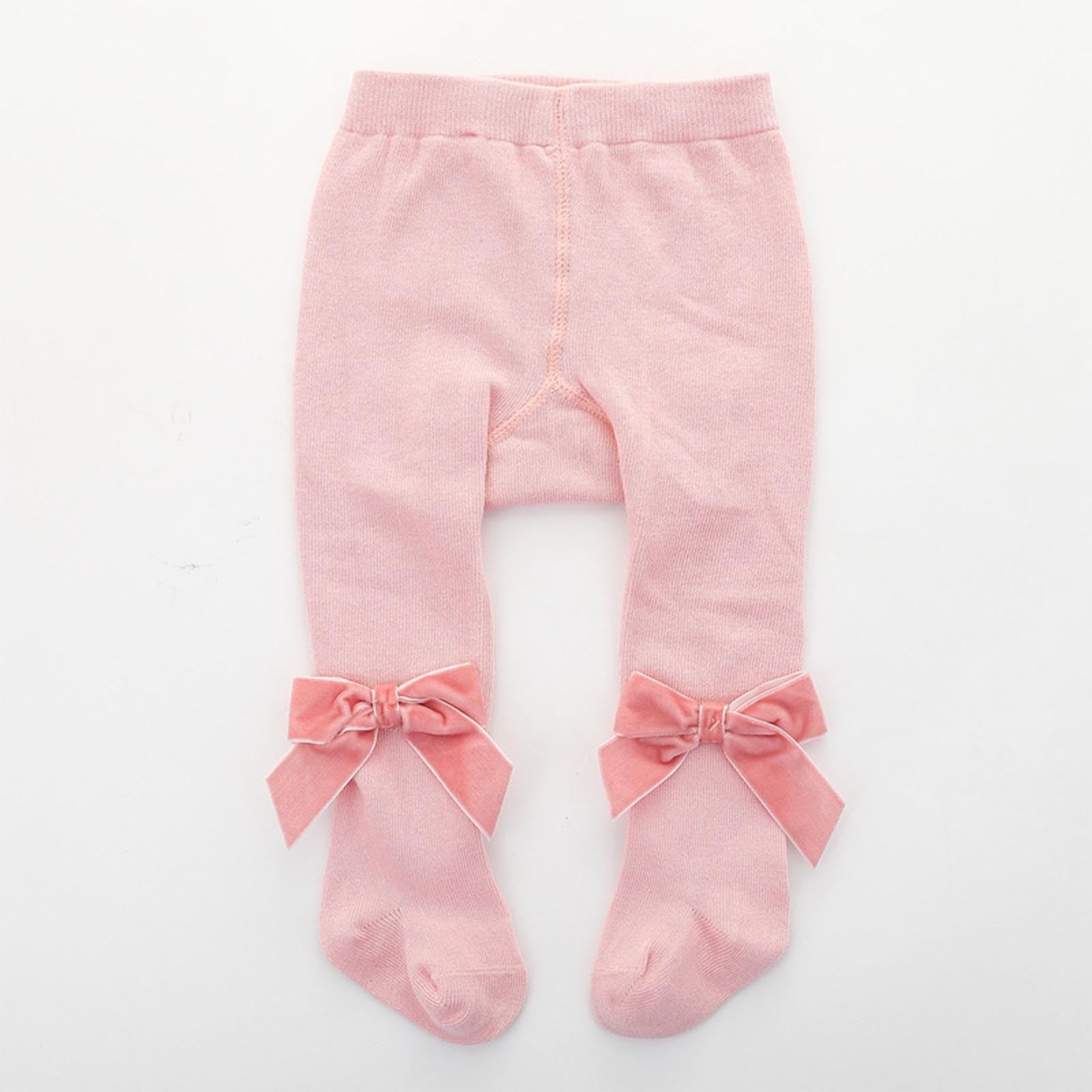 Teyfeniy Babies Toddlers Girls Footed Leggings Stockings with Bow Boys ...