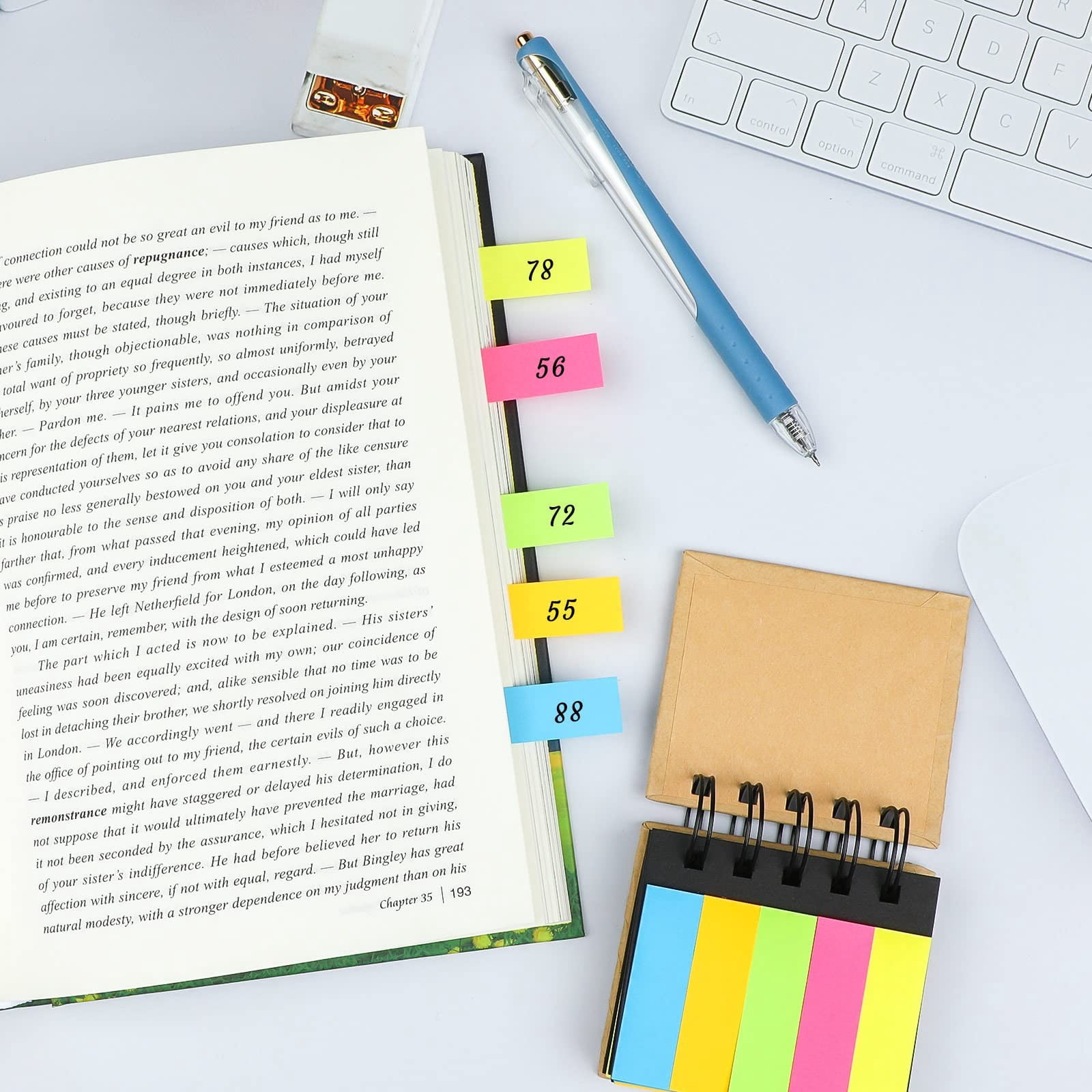 Under $1 Wirebound Notebooks, Colorful Sticky Notes Set - Fluorescent ...