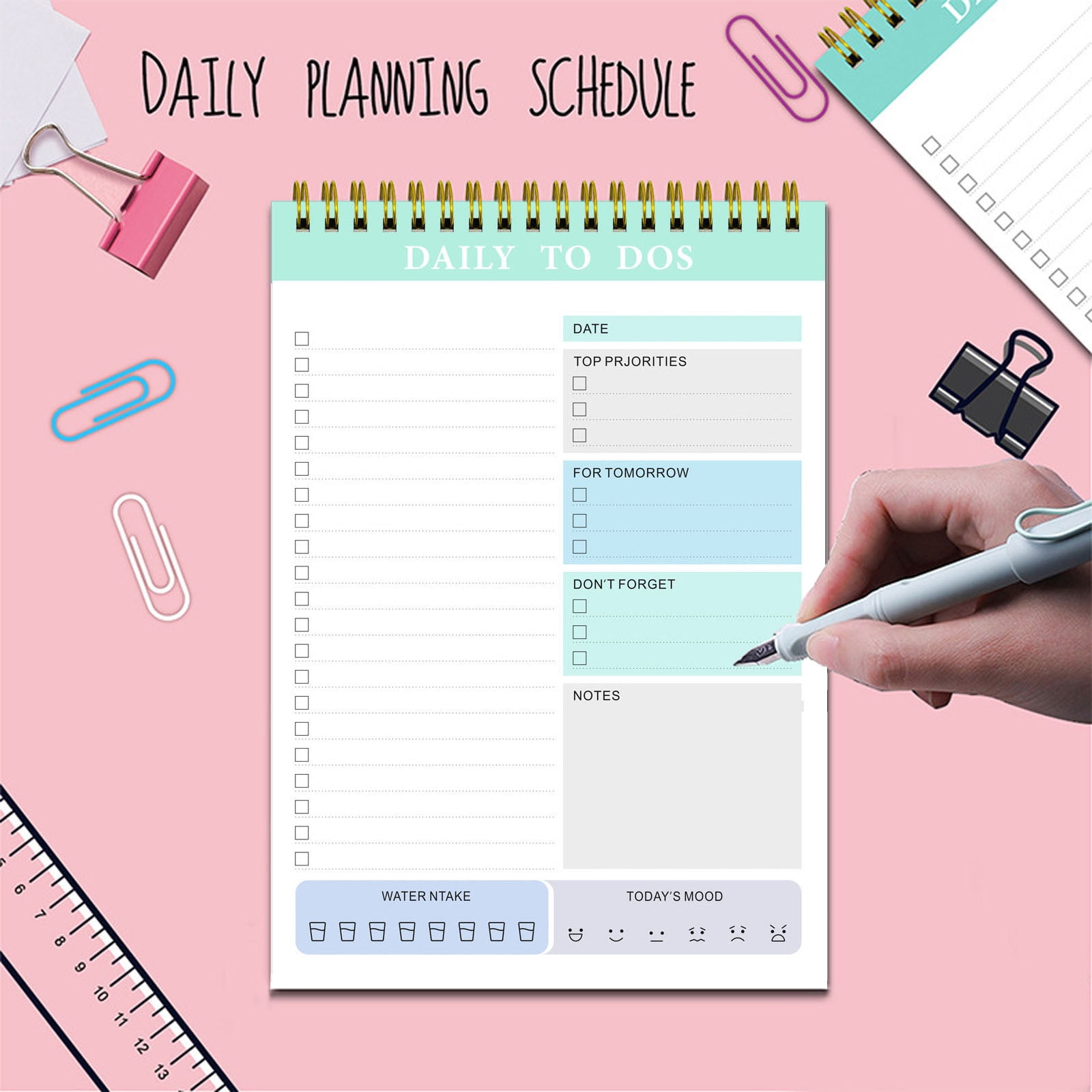 Under $1 Xuniizn Todo List Notepad Daily - Notebook Undated Task Management - 60-Sheet Agenda ...