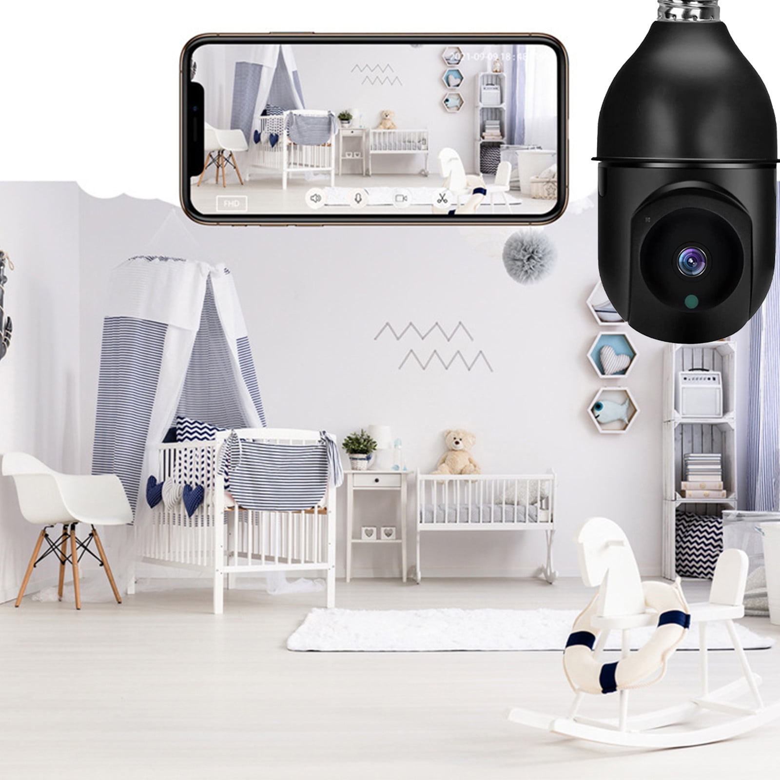 Under 10, 2MP HD Bulb Camera, Smart Security Camera System, 360 ...