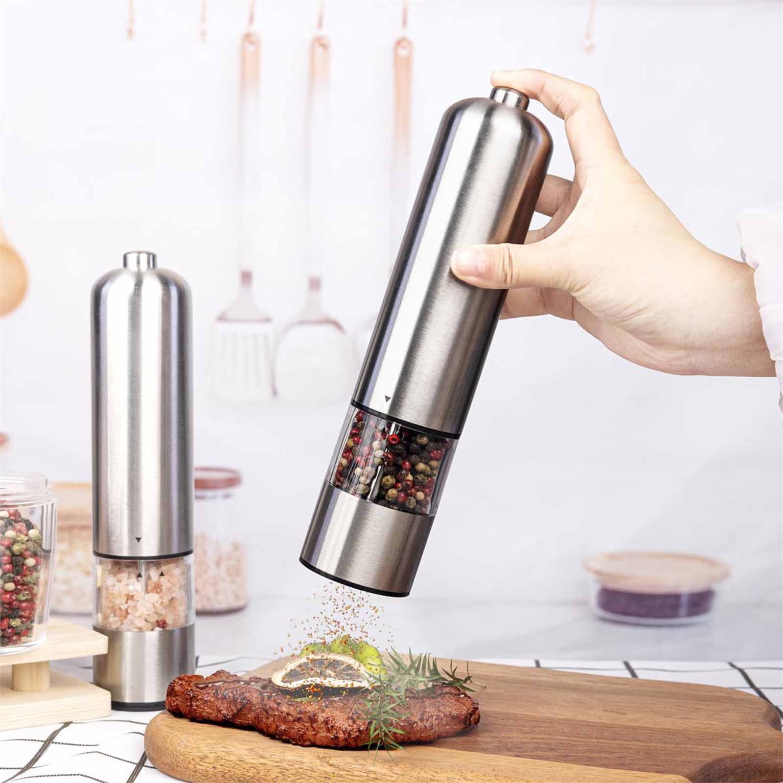 Under 10, Electric Pepper Mill,Stainless Steel Salt Grinder,One-Handed ...
