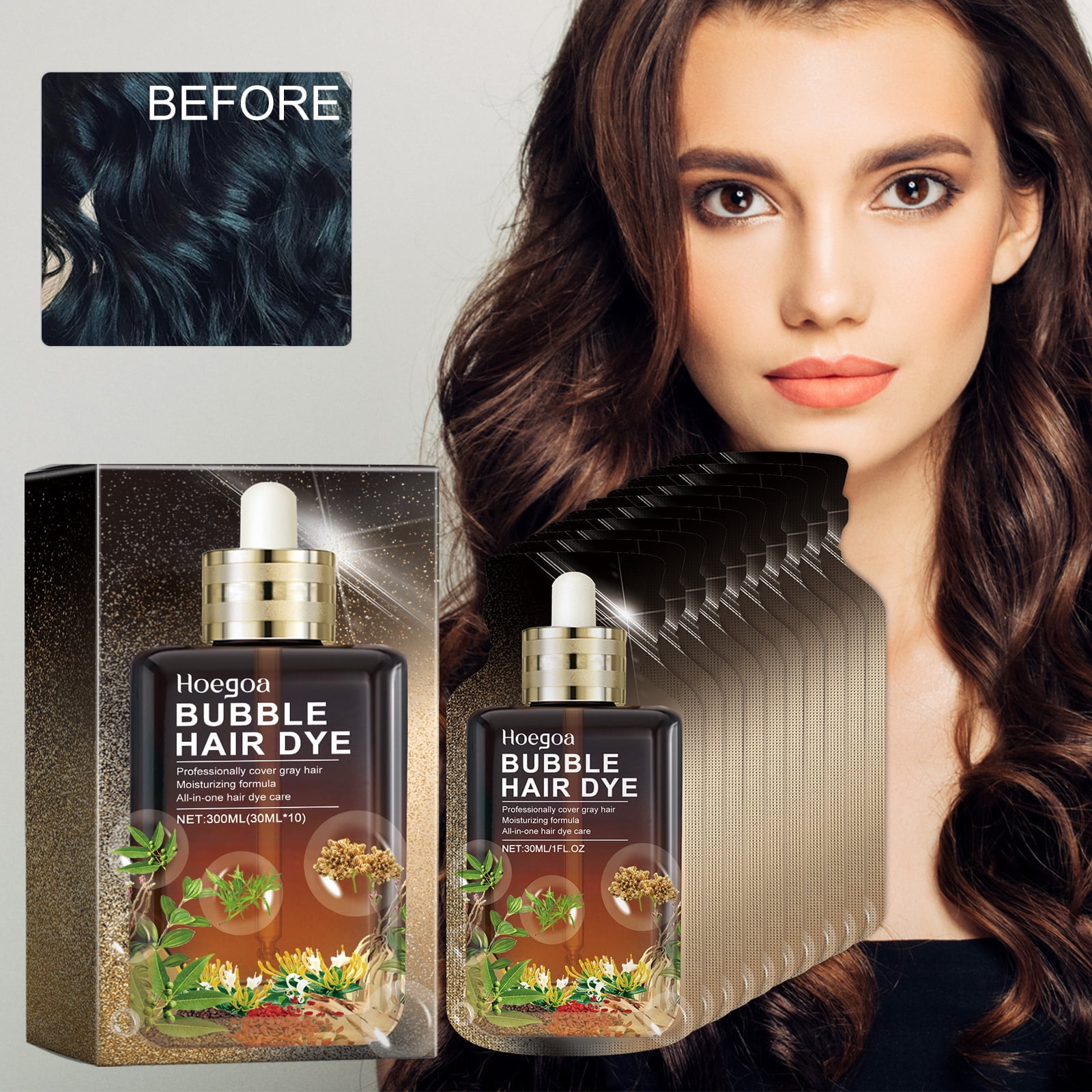 Under 10,Plant-Based Hair Dye,Lasting Color Without Fading,Mild and ...