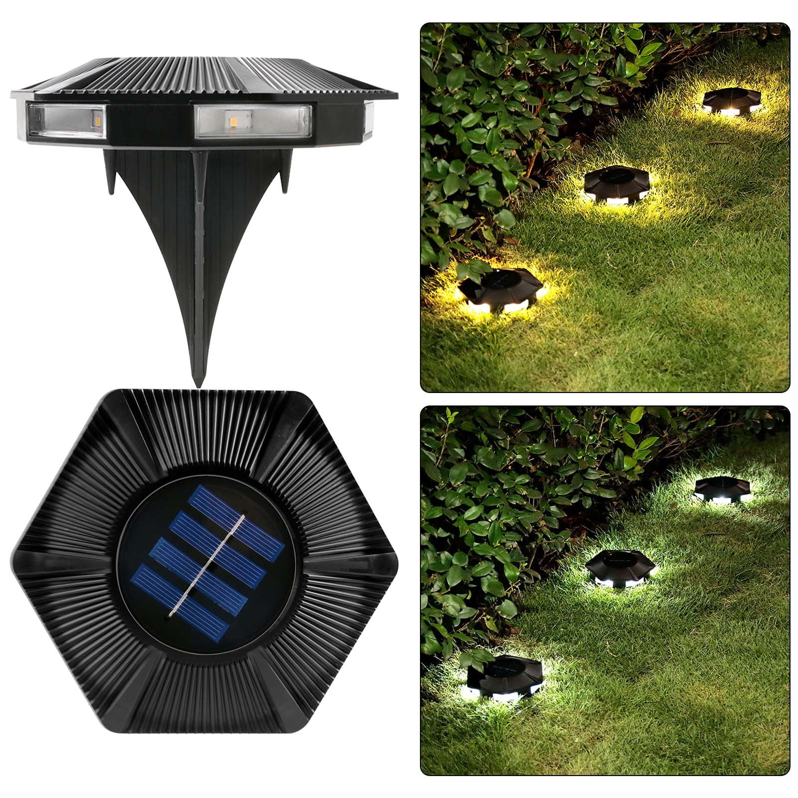 Under 10, Solar Lights: 4PCS Solar Lights, Outdoor Lights, LED Plug-in ...