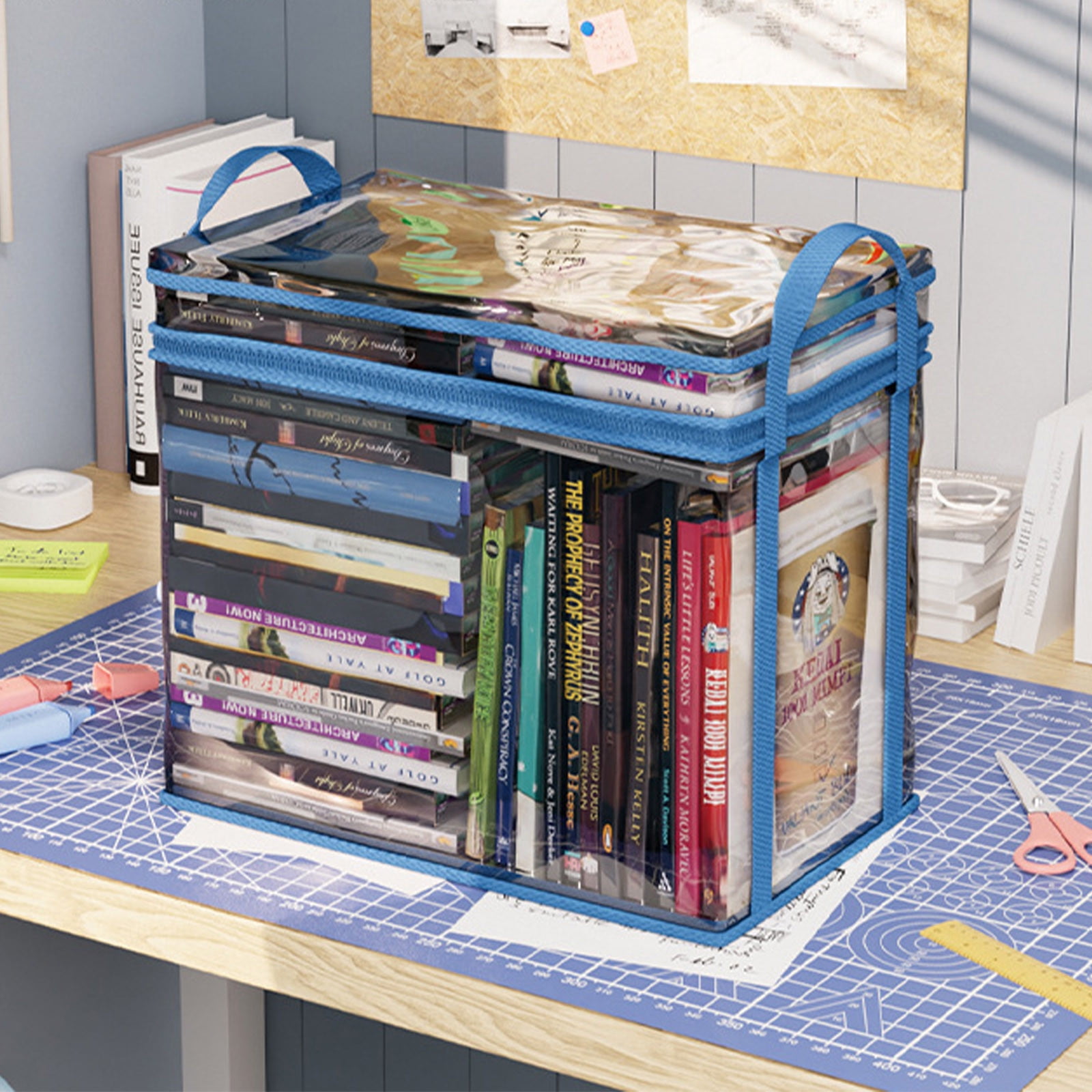 Under $10 Storage Bins, Hwkond Student Book Storage Bag Transparent ...
