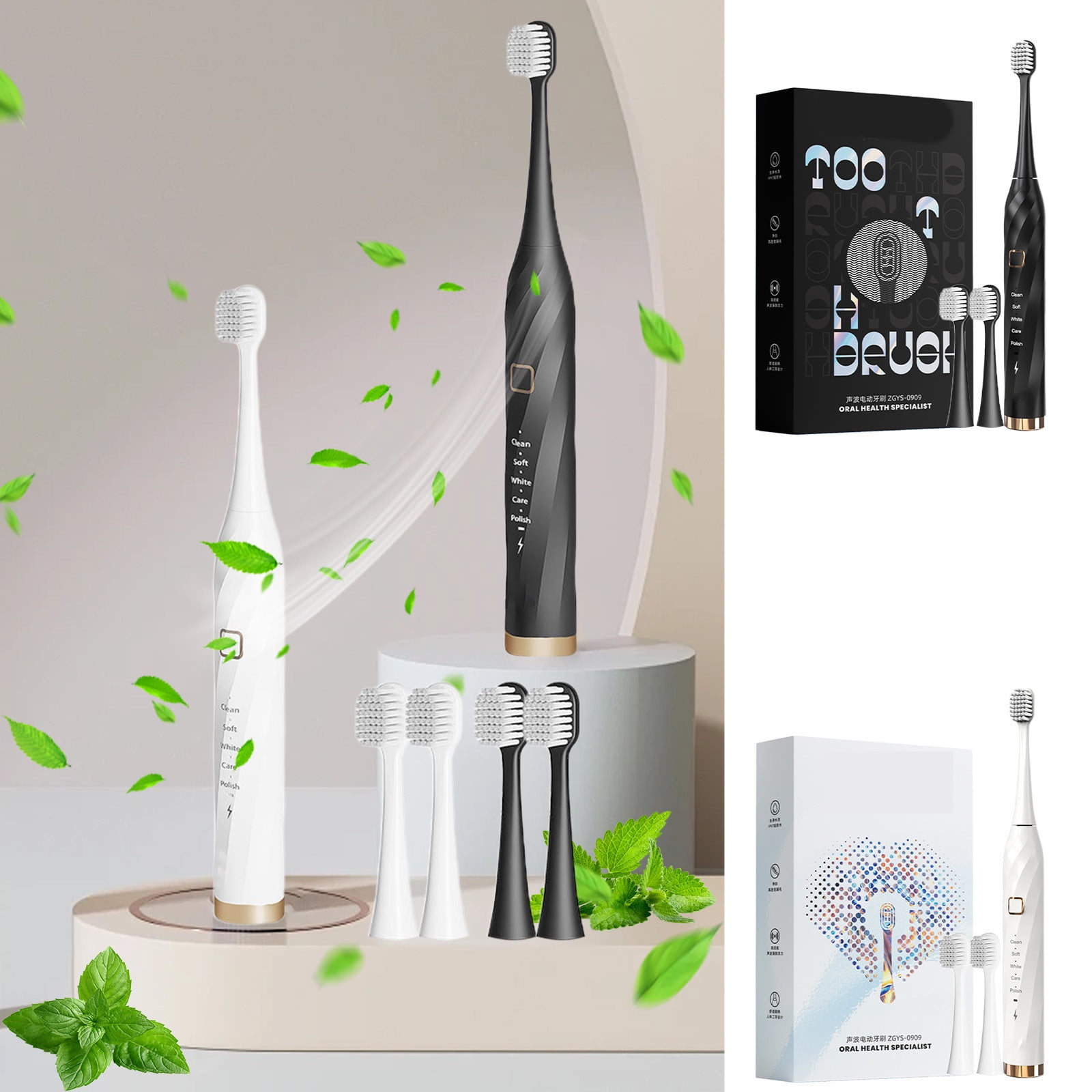 Under 10, Toothbrush with 3 Heads, IPX7 Waterproof Design for Cleaning ...