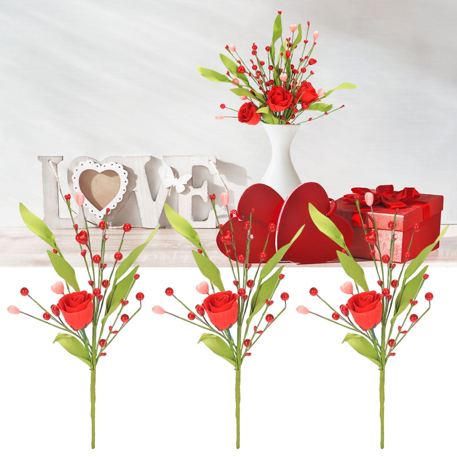 Under $10 Valentine's Day Rose Artificial Cuttings, Aurlik Eternal Love ...