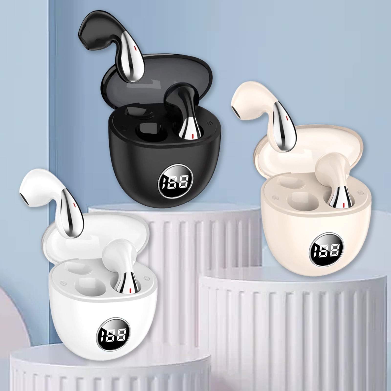 Under 10, Water Droplet Digital Display Bluetooth Earphones,Comfortable ...