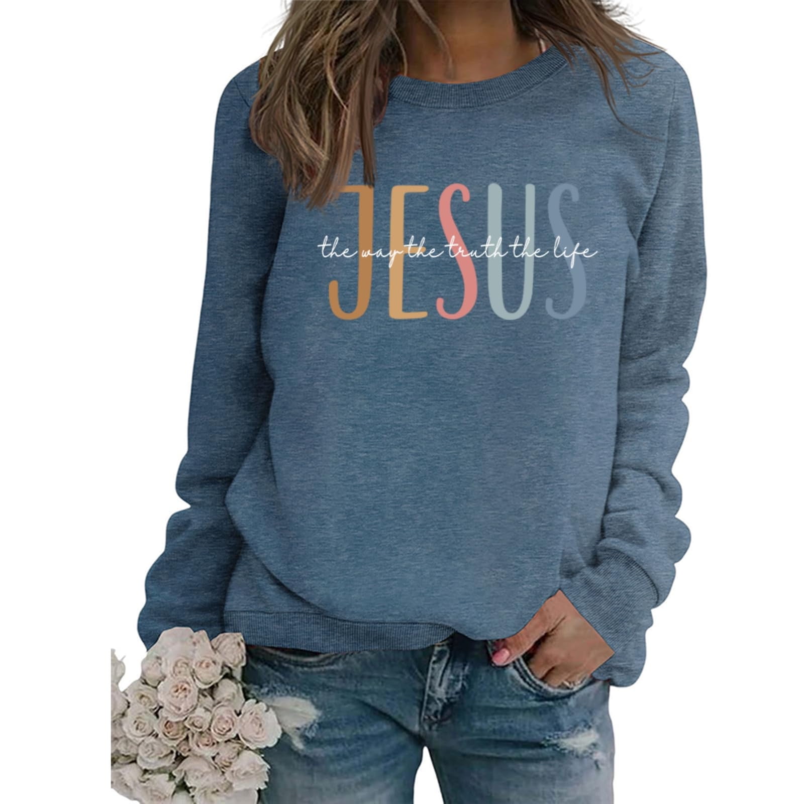 Under 10 dollars! Christian Sweatshirts for Women Jesus Sweatshirt ...