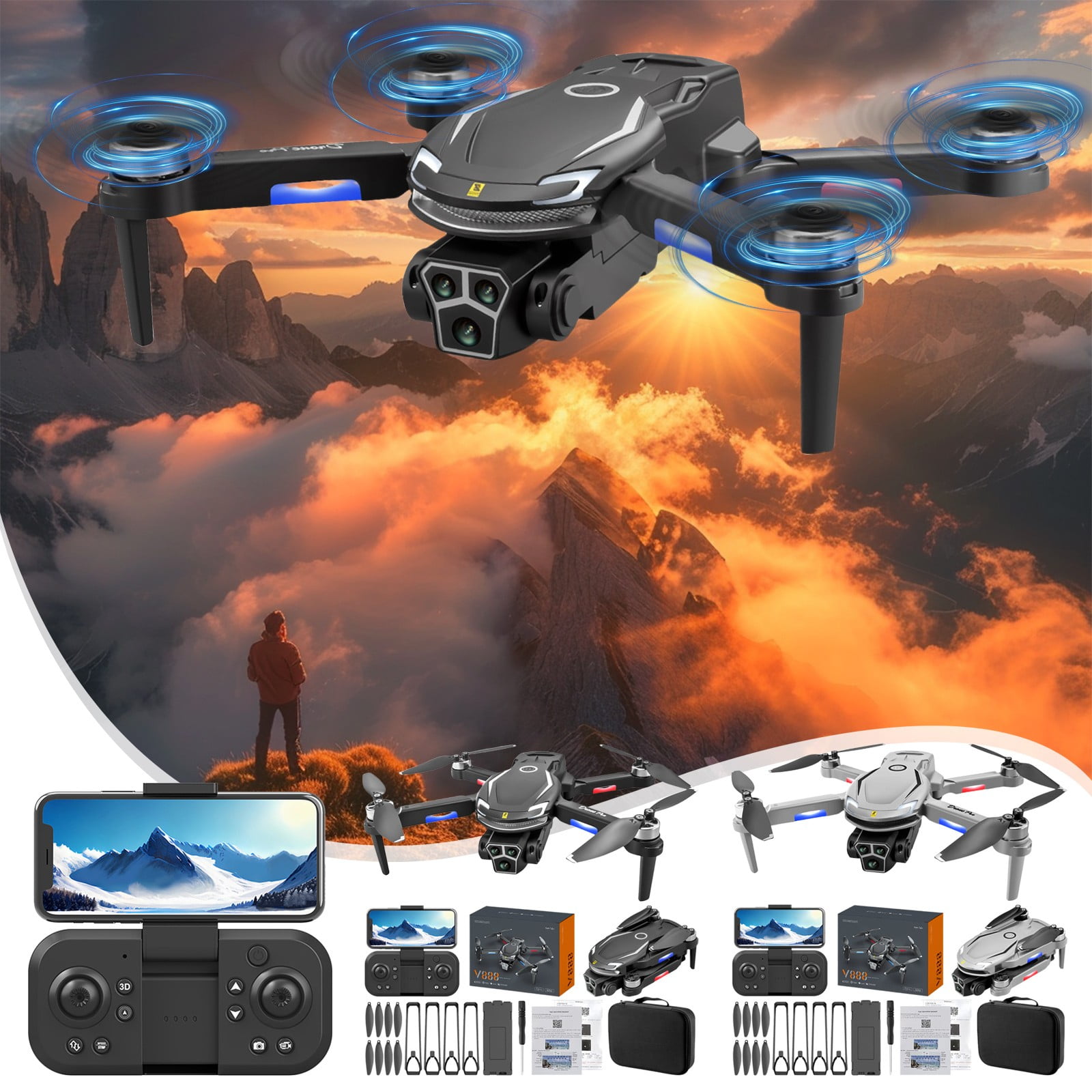 Under 25, Advanced Toy Drone - Obstacle Sensing Technology,Foldable ...