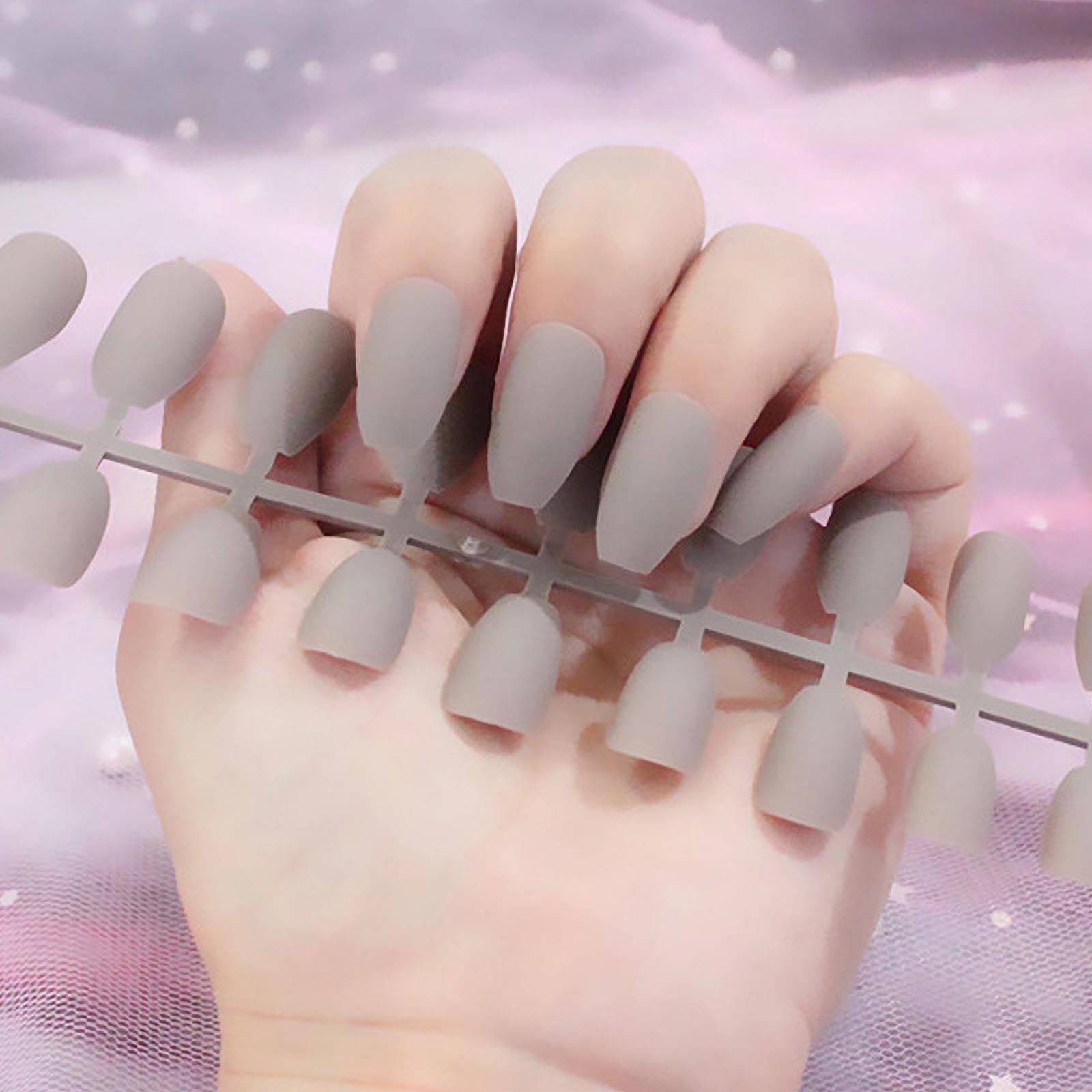 Under 25,Fleshy Matte Long False Nails, 24 Pcs Fake Nail Patches ...