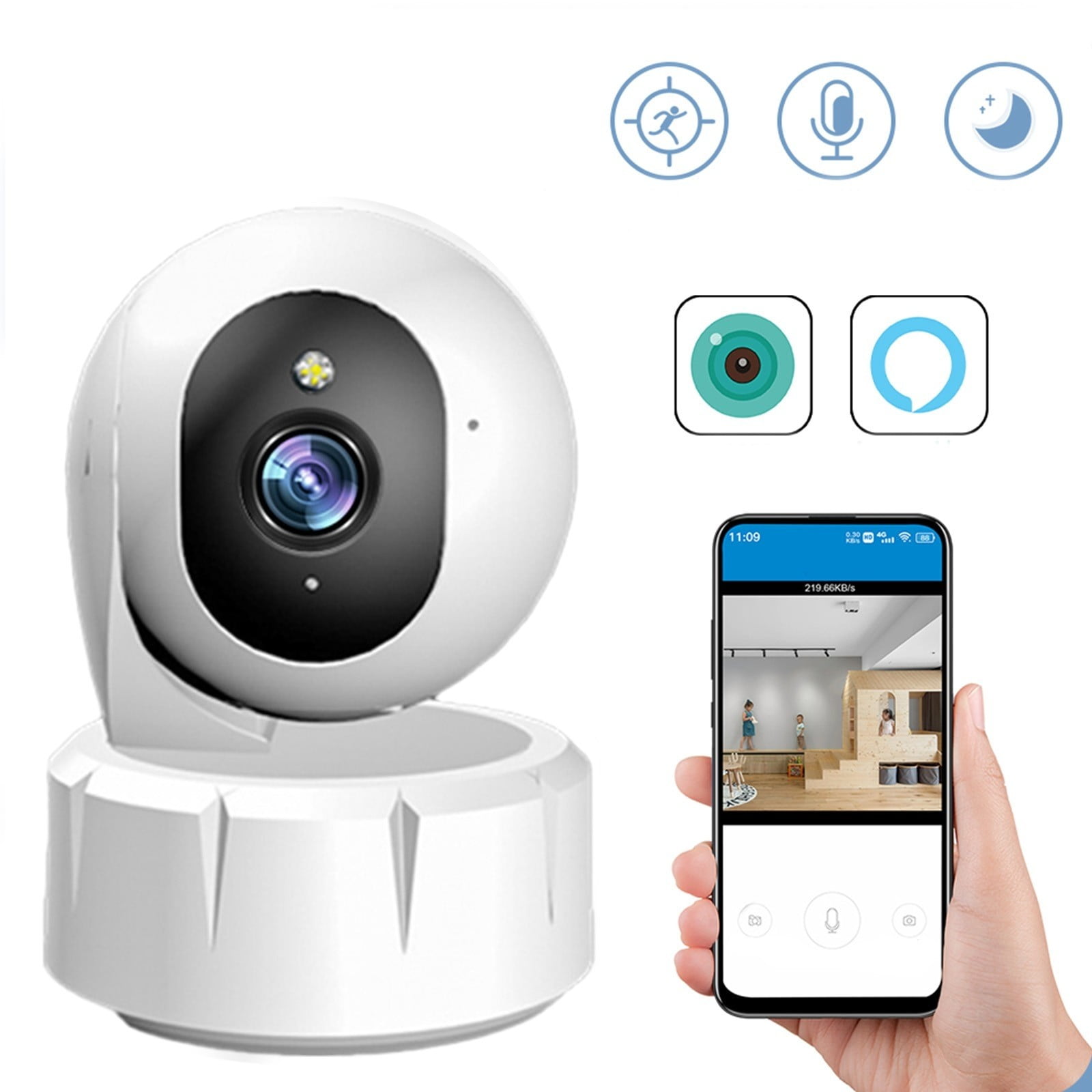 Under 25, Home WIFI Smart Surveillance Camera,Indoor 360° HD,Panoramic ...