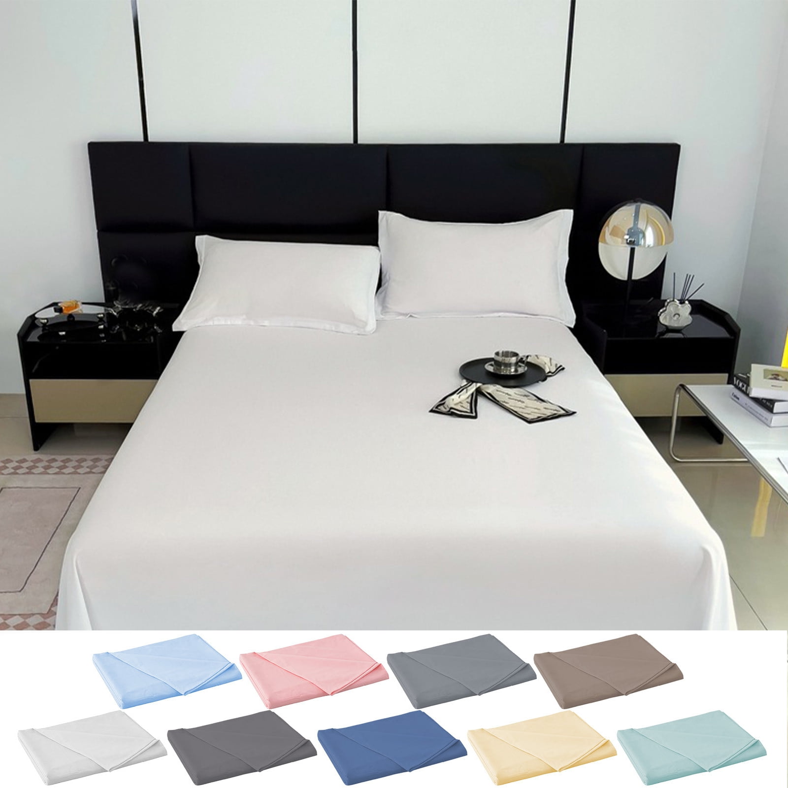 Under $5 Clearance! InsCrazy Bed Sheet, 100% Cotton Household Solid ...