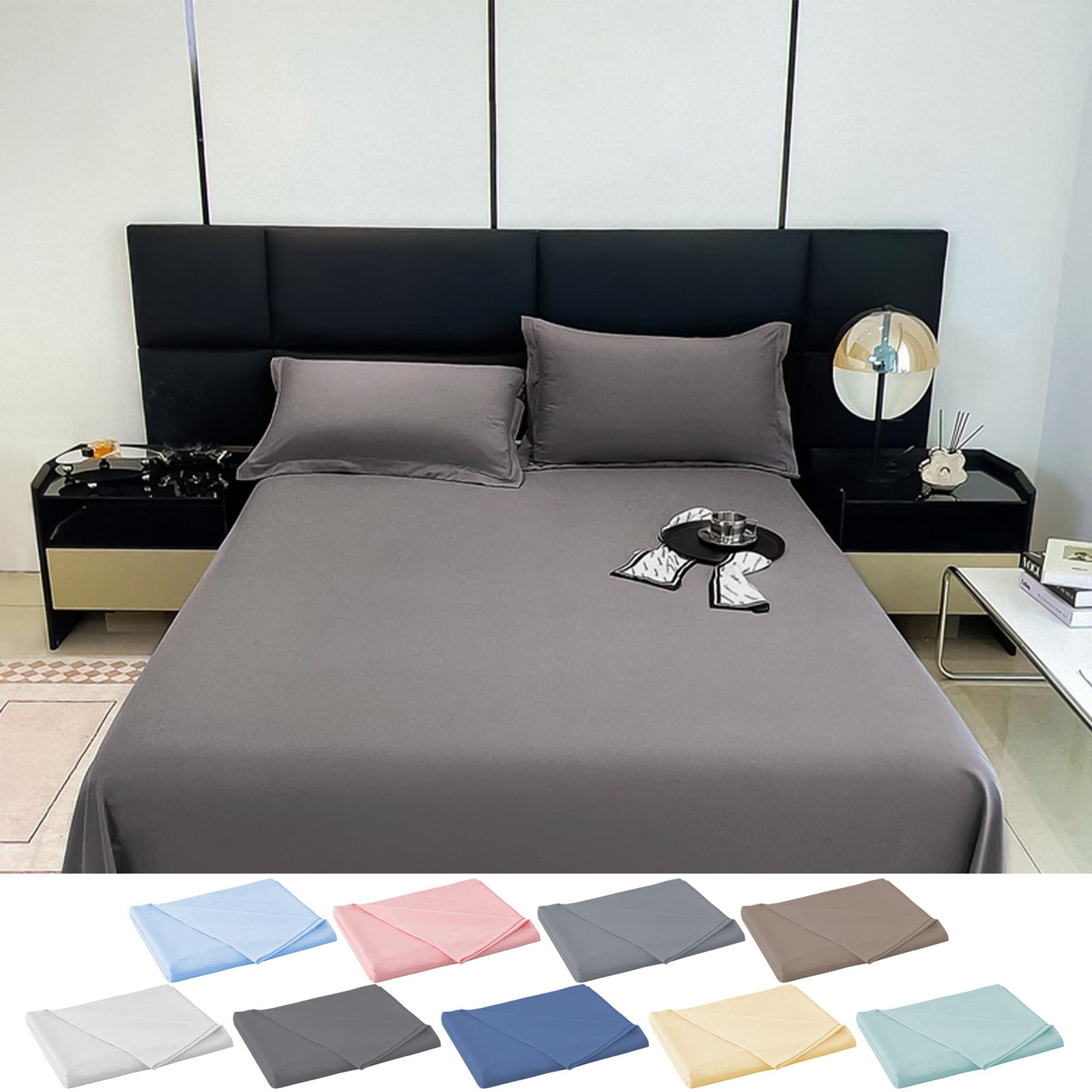 Under $5 Clearance! InsCrazy Bed Sheet, 100% Cotton Household Solid ...