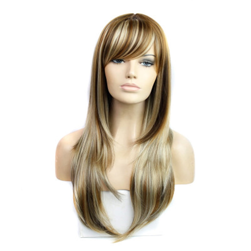 Under $5 European and American Side Bangs Long Hair Wig, Vokbdy Long ...