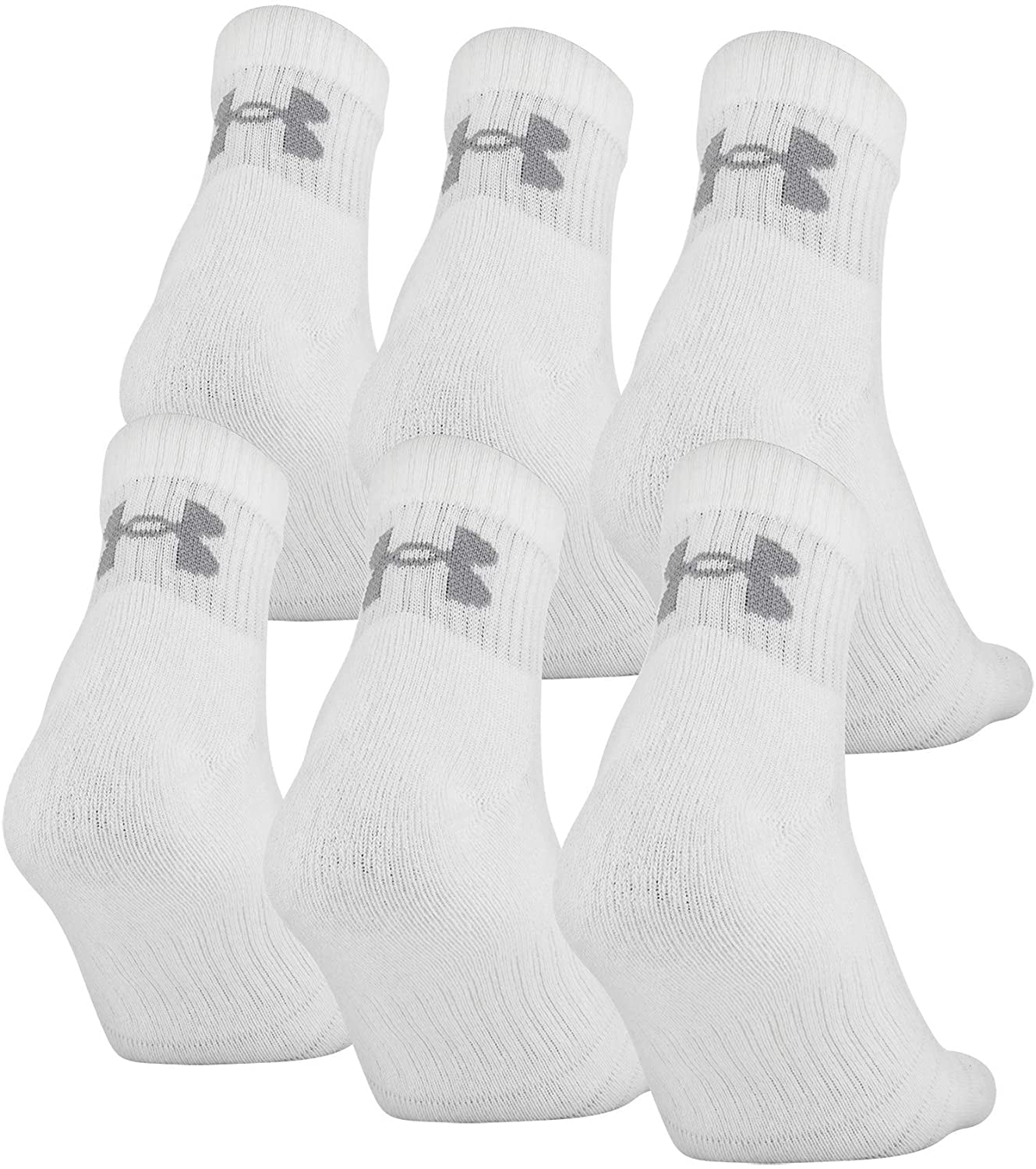 Under Armour 730-U6745P6-170 Training Men's Size 8-12 White Socks (6 ...