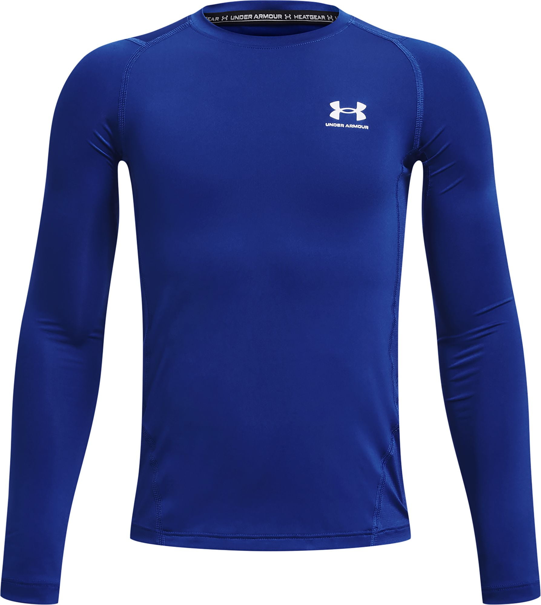 Under Armour Boy's HeatGear Armour Long Sleeve Shirt (Royal/White, S ...
