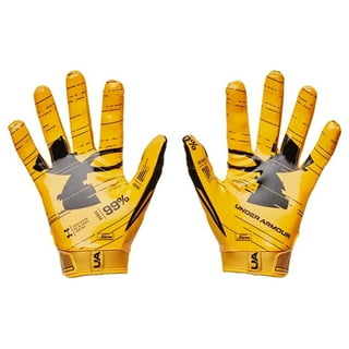 Gold under armour football gloves store