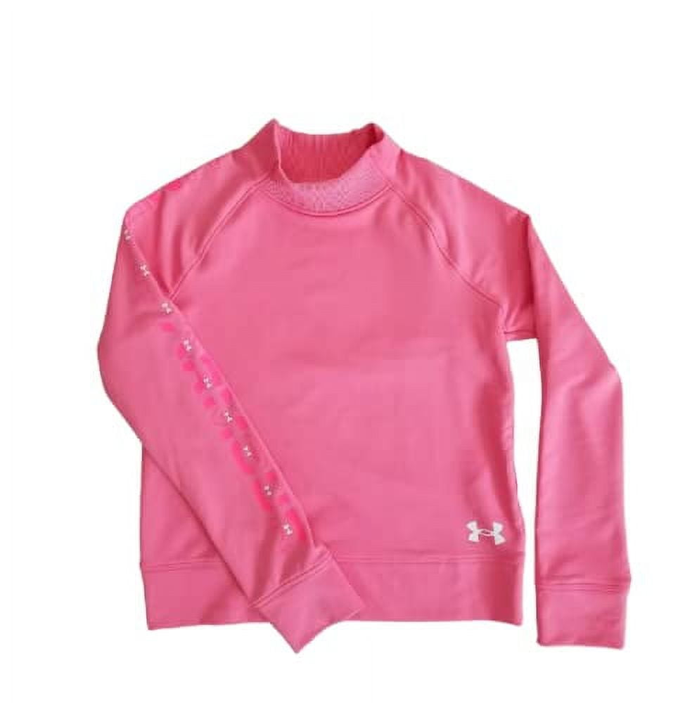Under Armour Girls' ColdGear Mock Neck Long Sleeve Pink Lemonade Large ...
