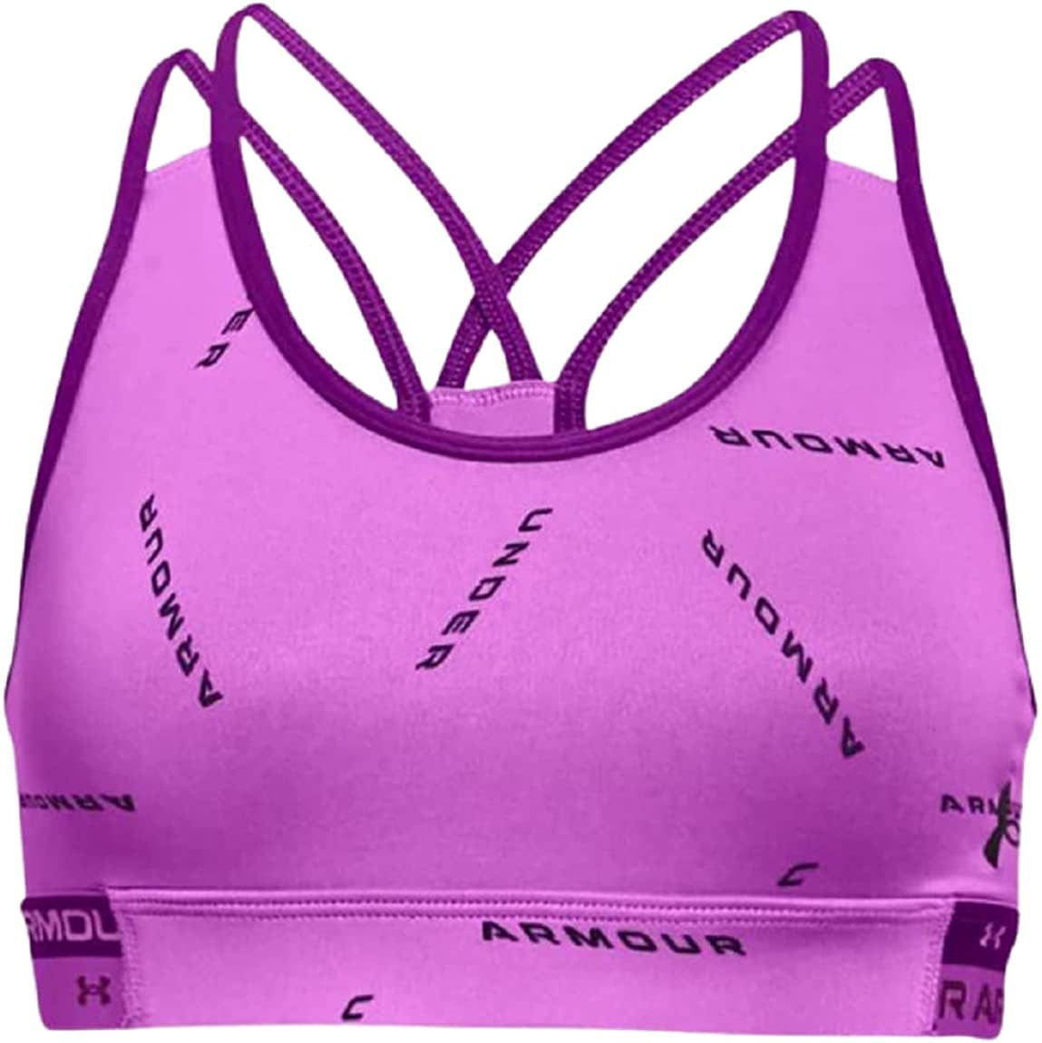 Under Armour Girls' HeatGear Armour Novelty Sports Bra Purple (YLG ...