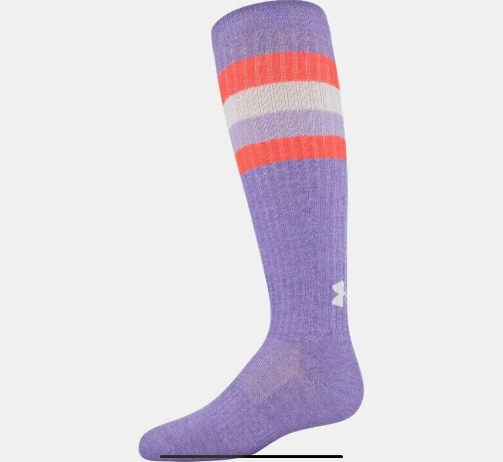 Under Armour Girls' Knee High Over-The-Calf Socks, 2 Pack, Purple/Grey ...