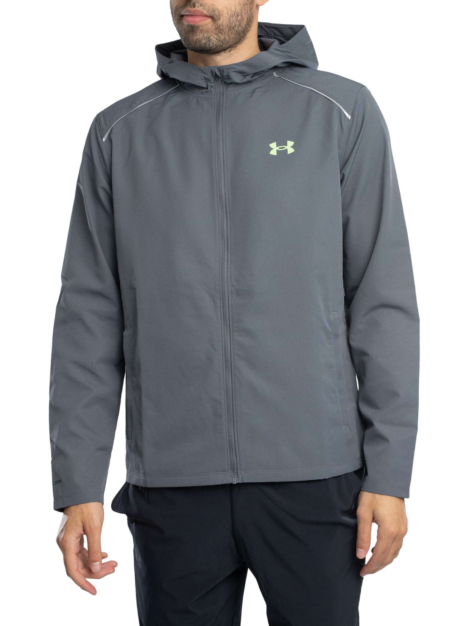 Under Armour Launch Hooded Jacket, Grey - Walmart.com