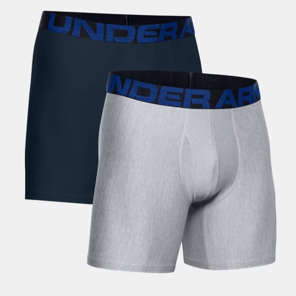 Under Armour Men's Boxer Brief 2 Pack UA Tech 6" Boxerjock Underwear ...