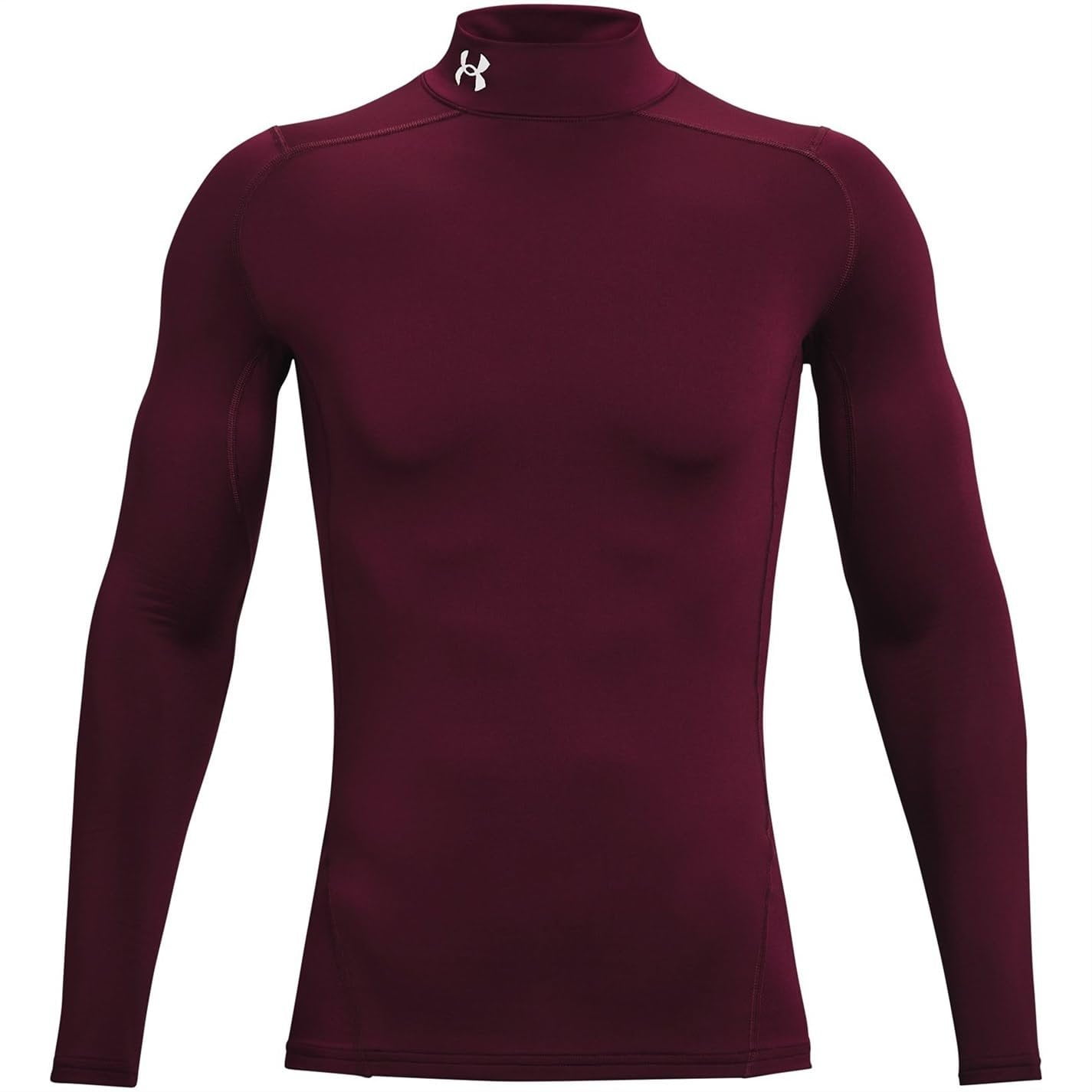 Under Armour Men's ColdGear Armour Compression Mock, Maroon 609/White ...