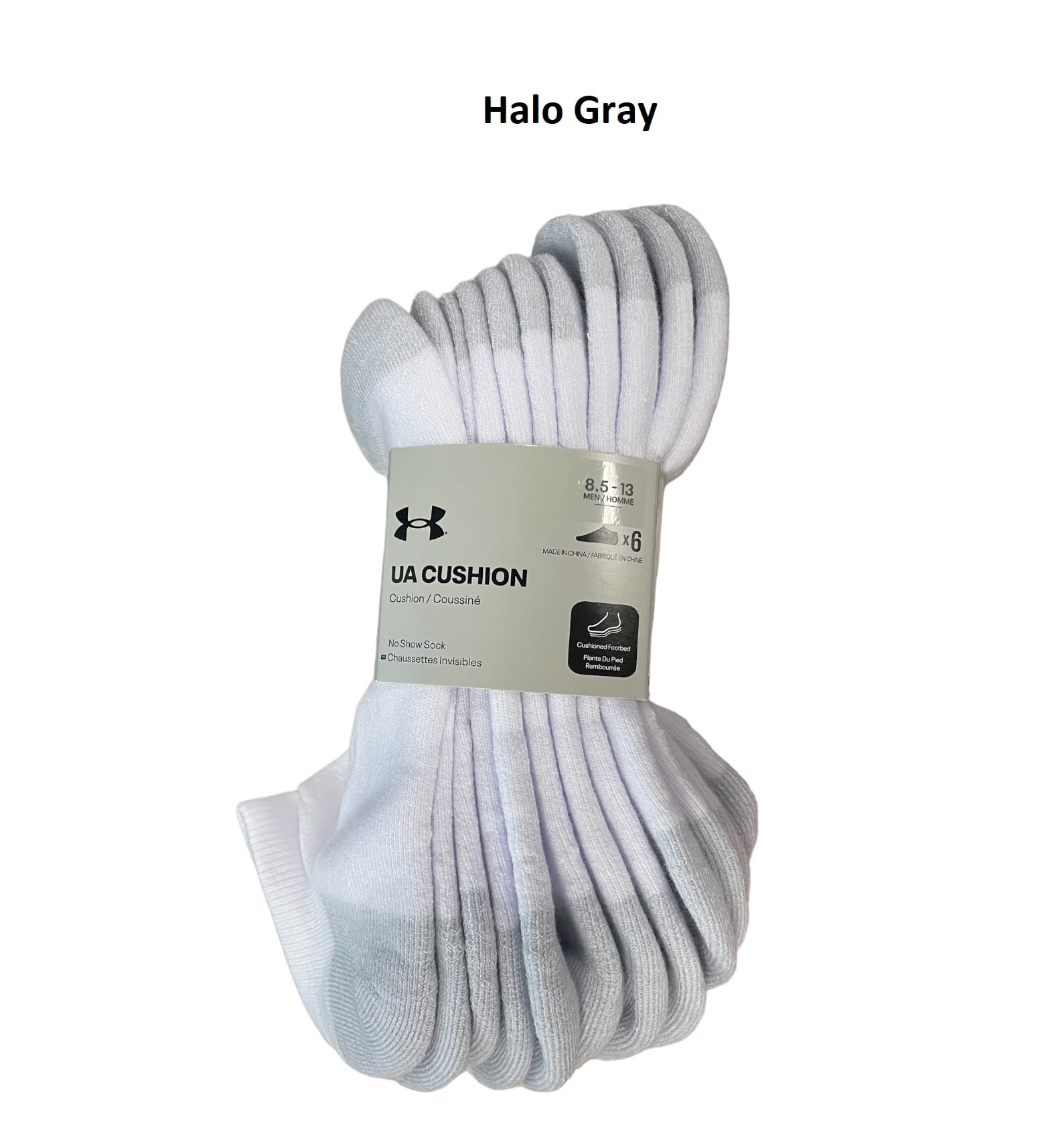 Under Armour Men's Cushioned Footbed Arch Support No Show Socks (Halo ...