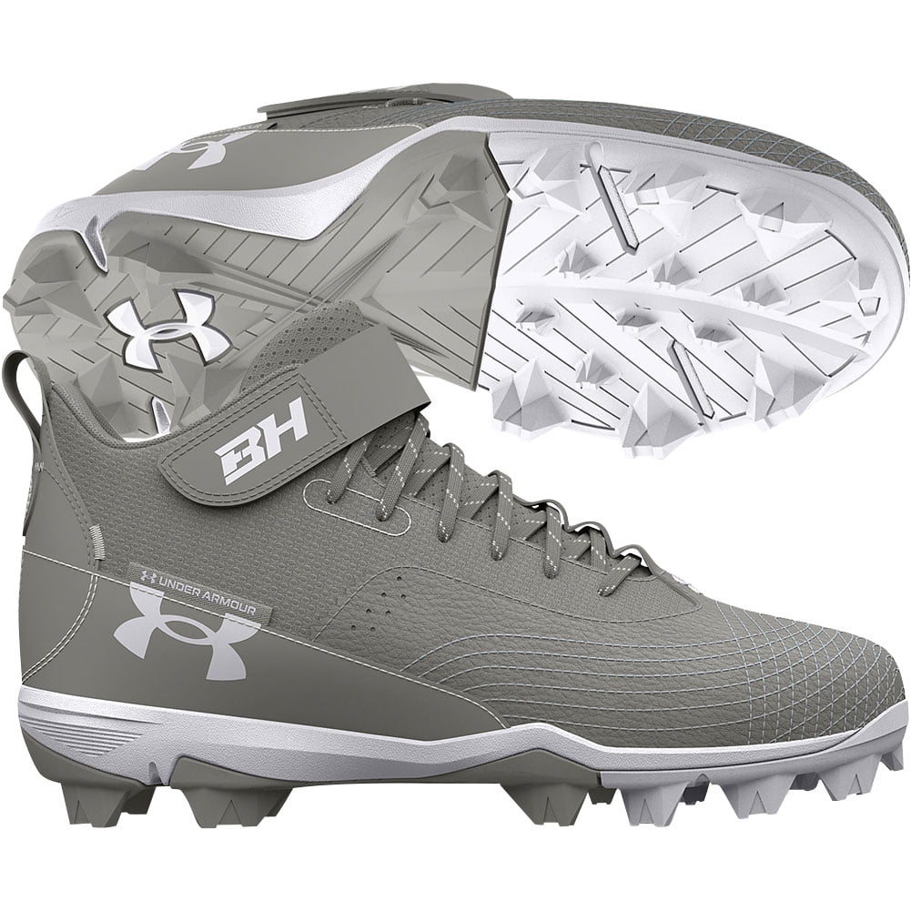 Under Armour Men's Harper 7 Mid Rm Molded Baseball Cleat Grey/White ...