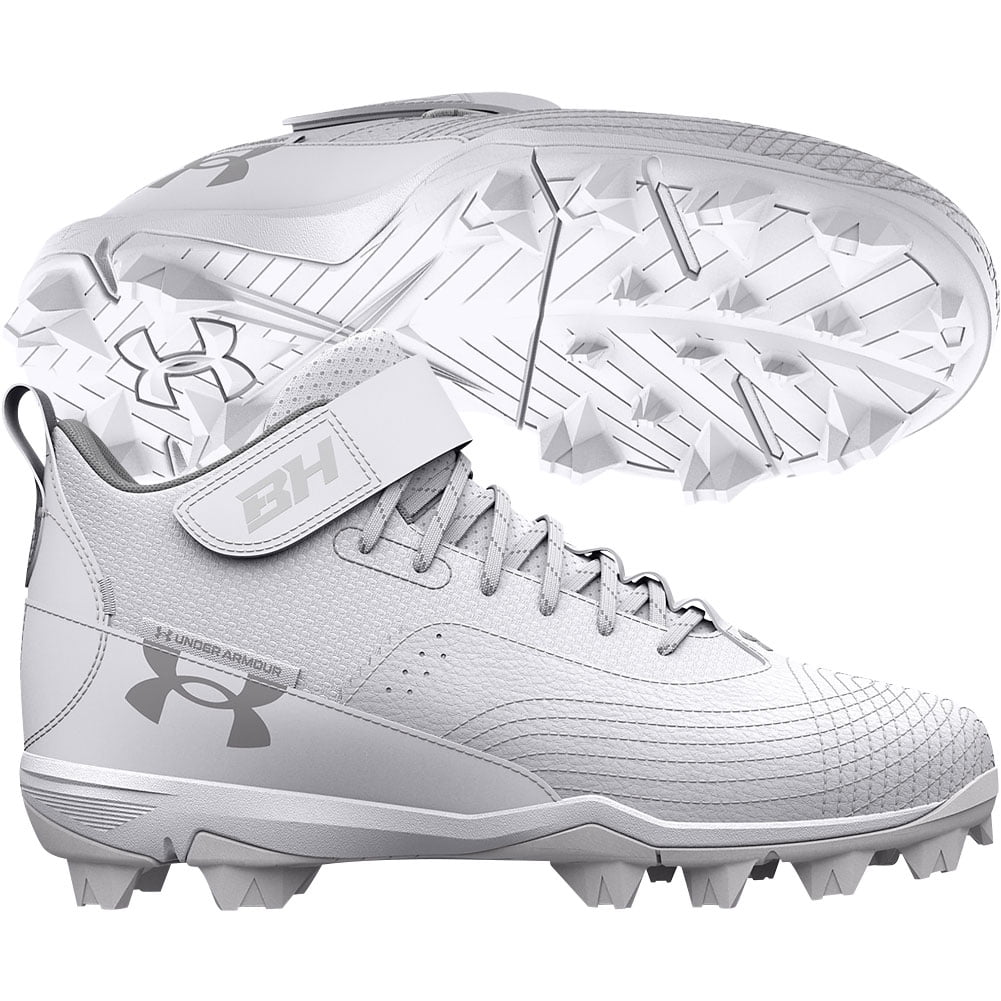 Under Armour Men's Harper 7 Mid Rm Molded Baseball Cleat White/Grey ...