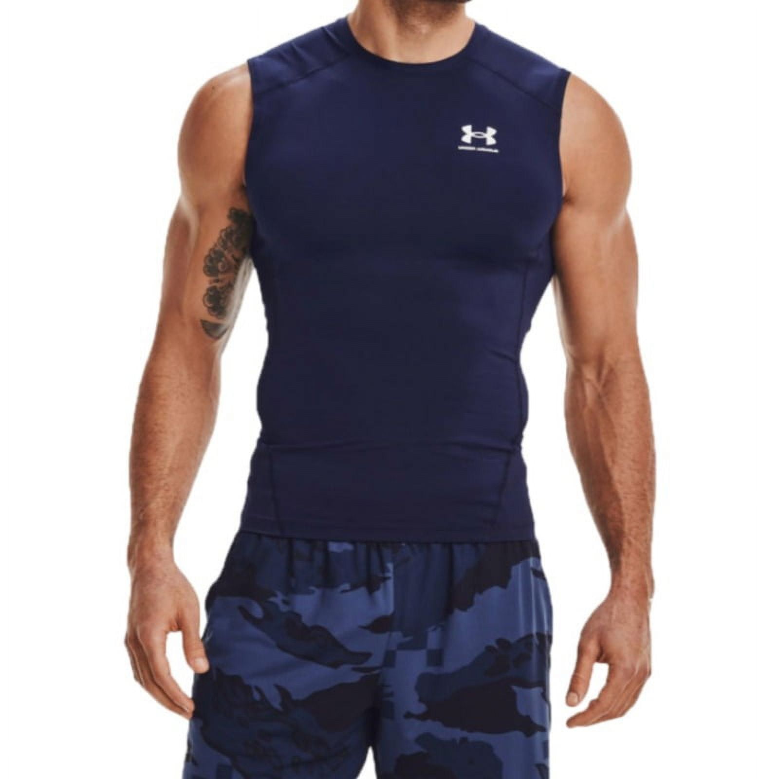 Under Armour Men's HeatGear Armour Comp SL Compression Navy T-Shirt (XL ...