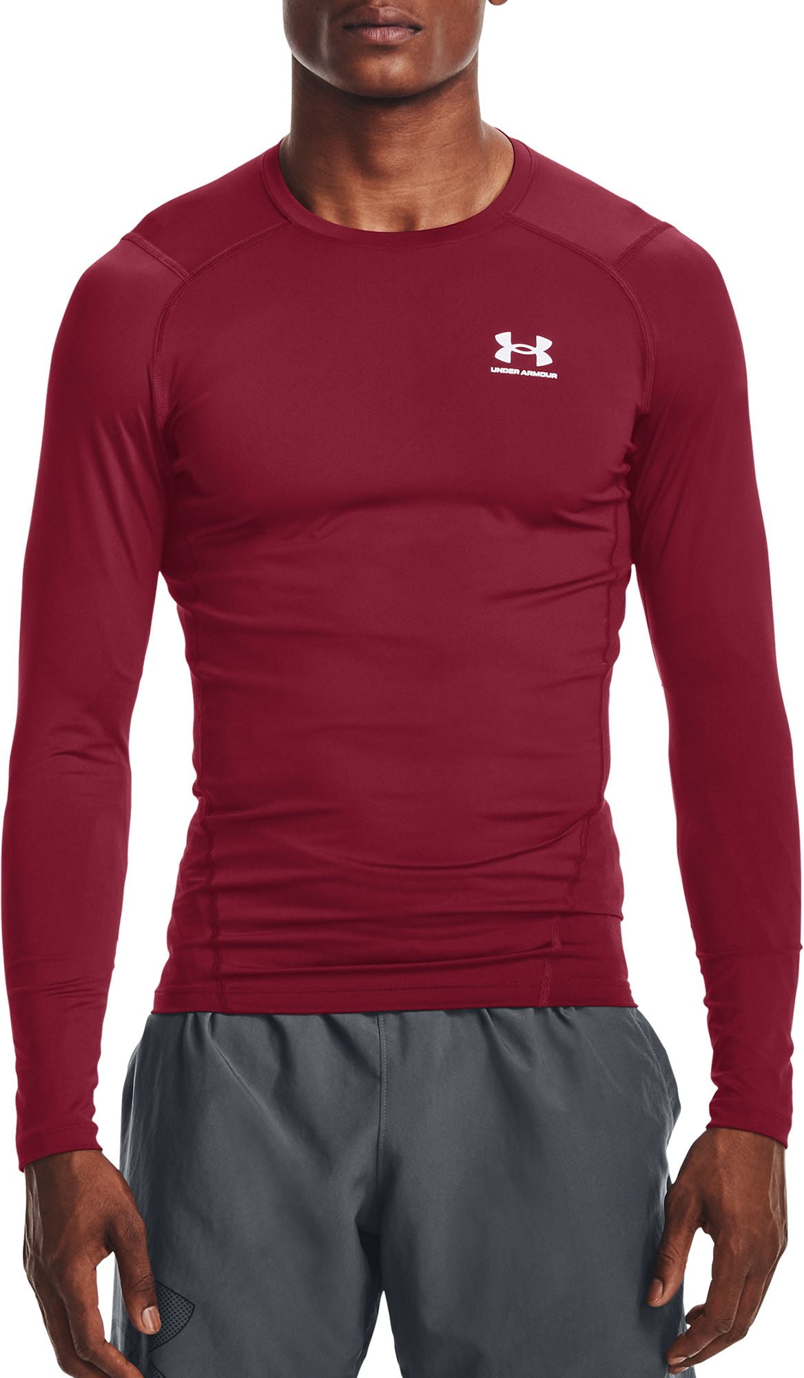 Under Armour Men's HeatGear Compression Long Sleeve Shirt (Cardinal ...