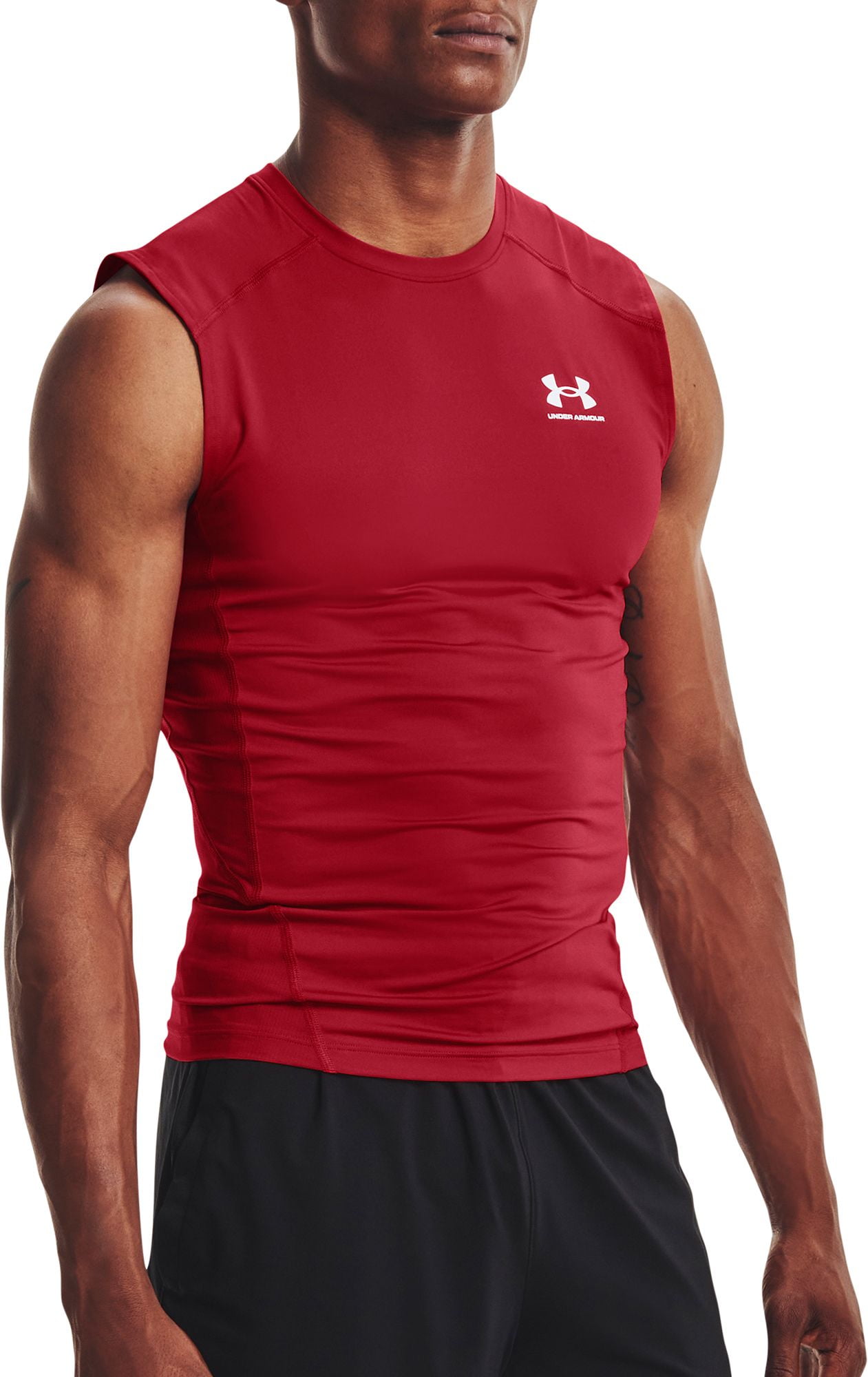 Under Armour Men's HeatGear Compression Shirt (Flawless/White, XL ...