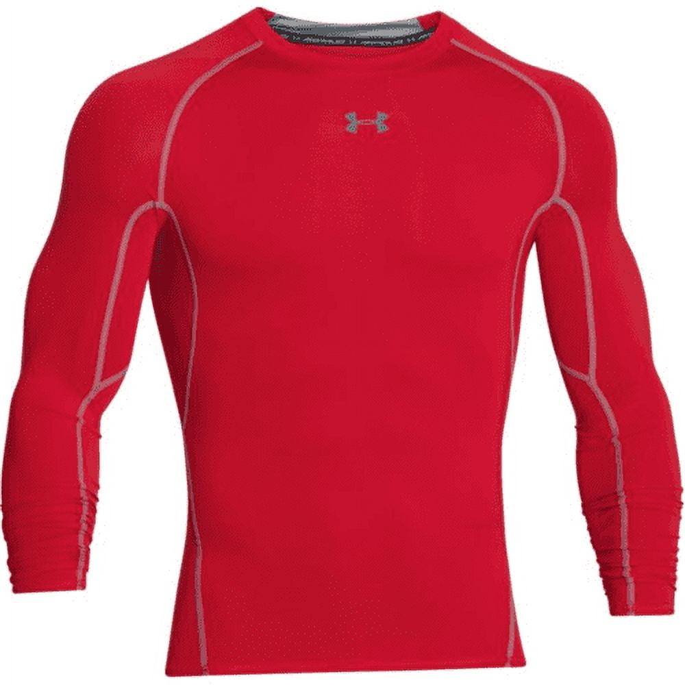 Under Armour Men's Hg Long Sleeve Compression Shirt, Red \ Steel,SMALL - US - Walmart.com