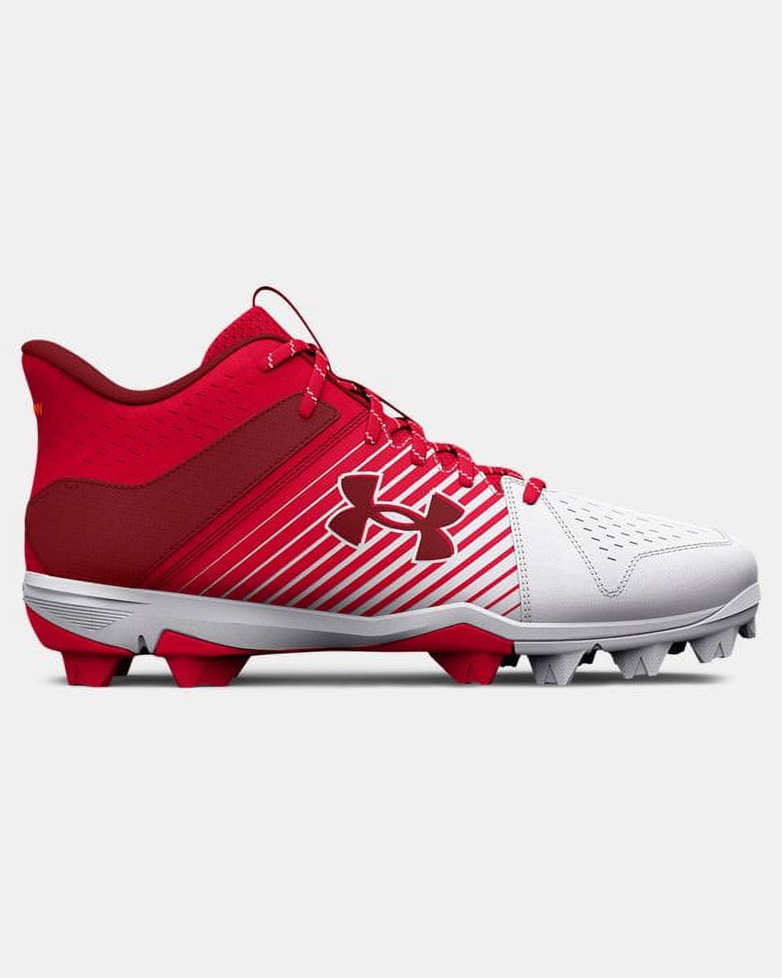 Under Armour Men's Leadoff Mid Rm Molded Baseball Cleats Red/White ...