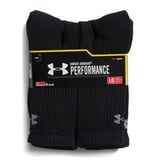 Under Armour Black Performance Heatgear Crew Socks, Adult Large, 6 ...