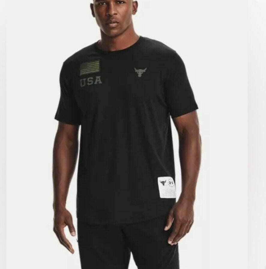 Under Armour Men's Project Rock Veteran's Day Graphic T-Shirt Black ...
