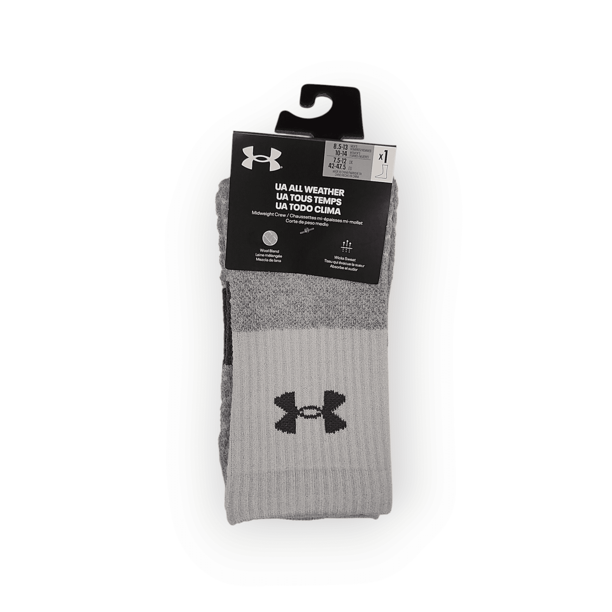 Under Armour Men's UA All Weather Wool Blend Crew Socks Size Large 8.5 ...