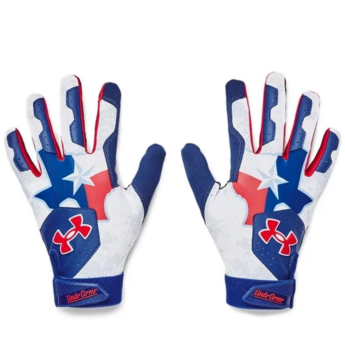 Under Armour Men's UA Clean Up Culture Baseball Batting Gloves 1378762-400 Royal/White/Red ...