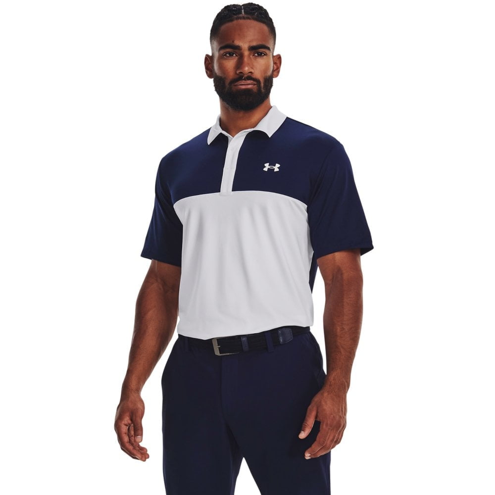 Under Armour Men's, UA Performance 3.0 Colorblock Polo Shirt, Navy, L ...